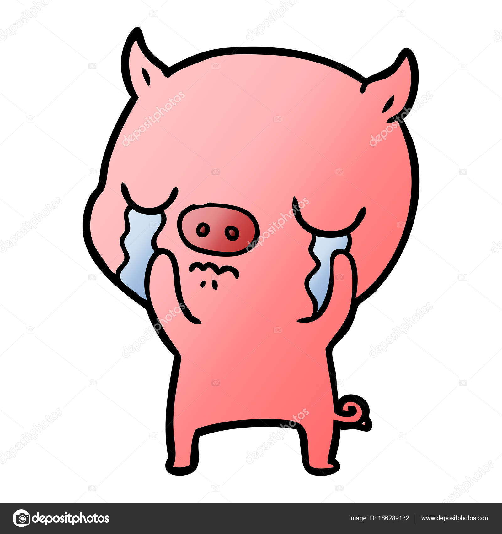 Caricatura De Cerdo Llorando Personajes De Dibujos Animados De Cerdo