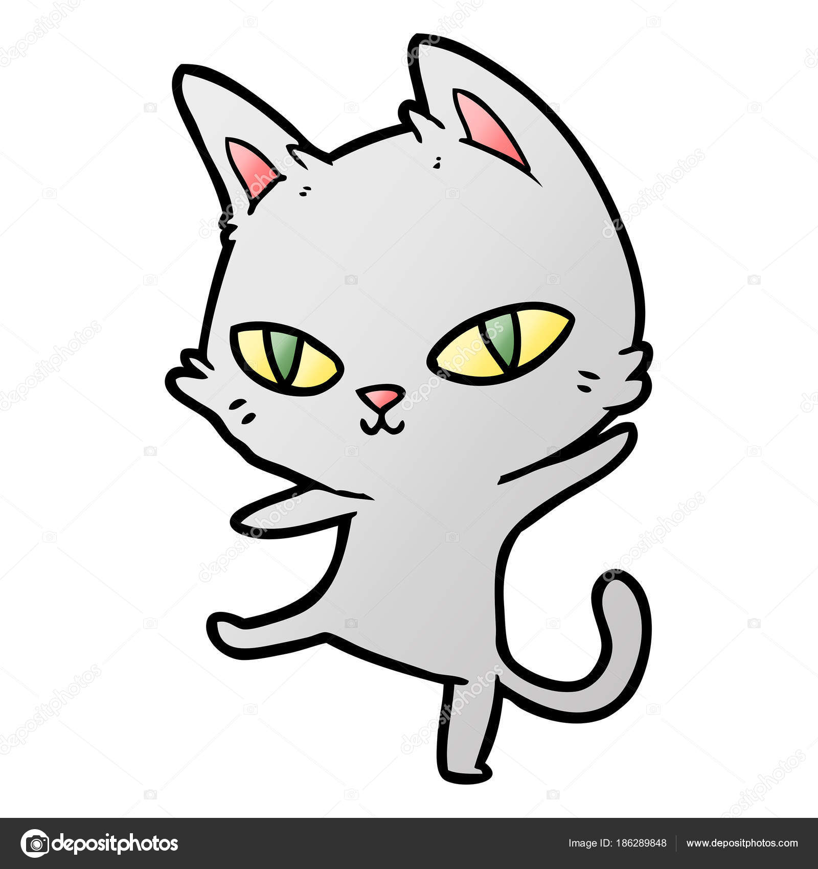 Vector Illustration Cartoon Cat Staring Stock Vector by ...