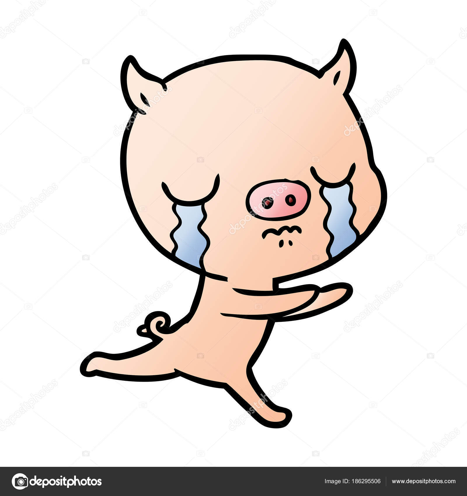 Sad Crying Pig Cartoon