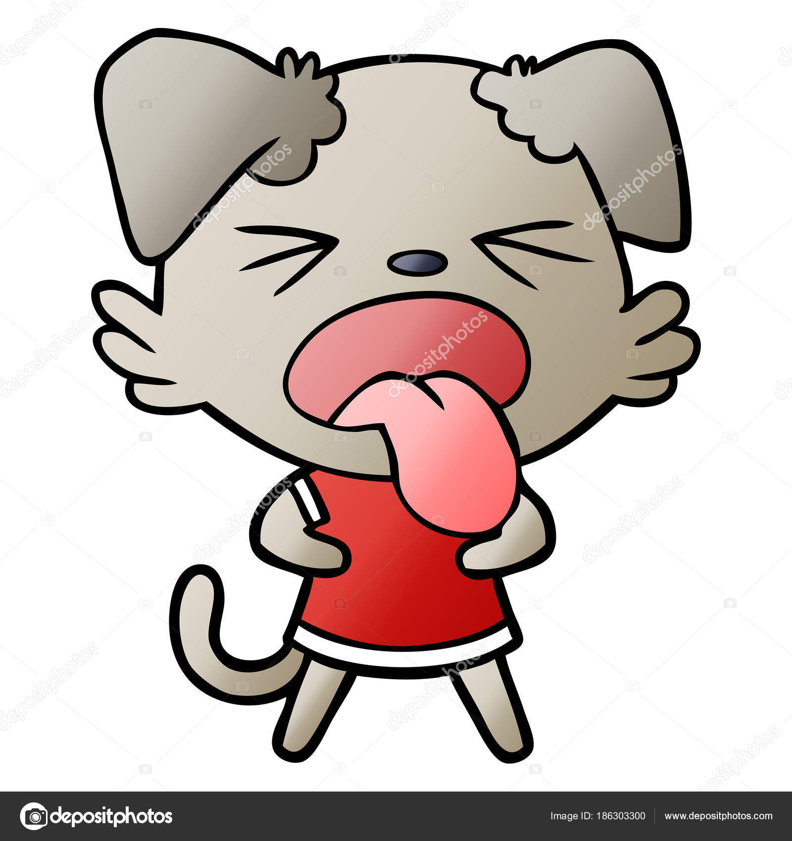 Vector Ilustración Dibujos Animados Perro Disgustado Vector de stock ...