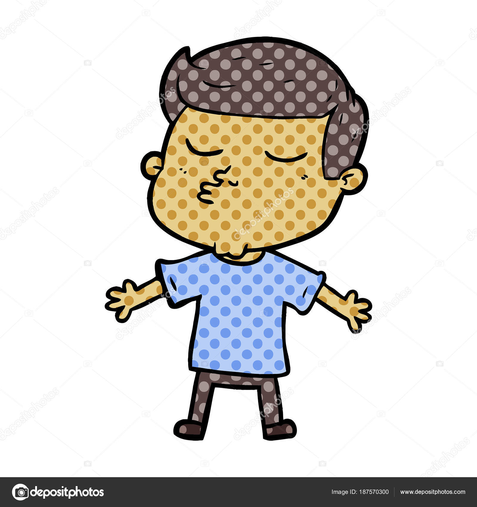 Cartoon Model Guy Pouting Stock Vector by ©lineartestpilot 187570300