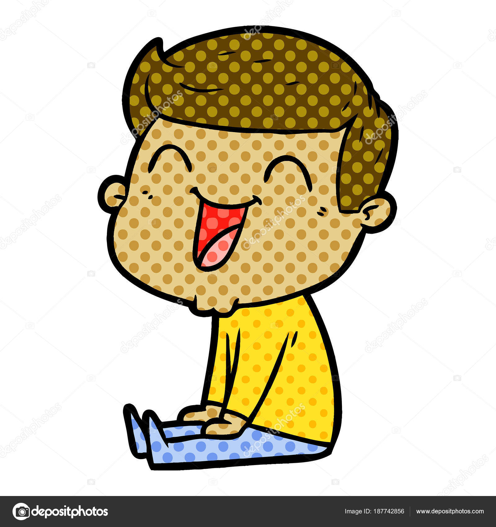 Vector Ilustración Dibujos Animados Hombre Riendo Vector de stock ...