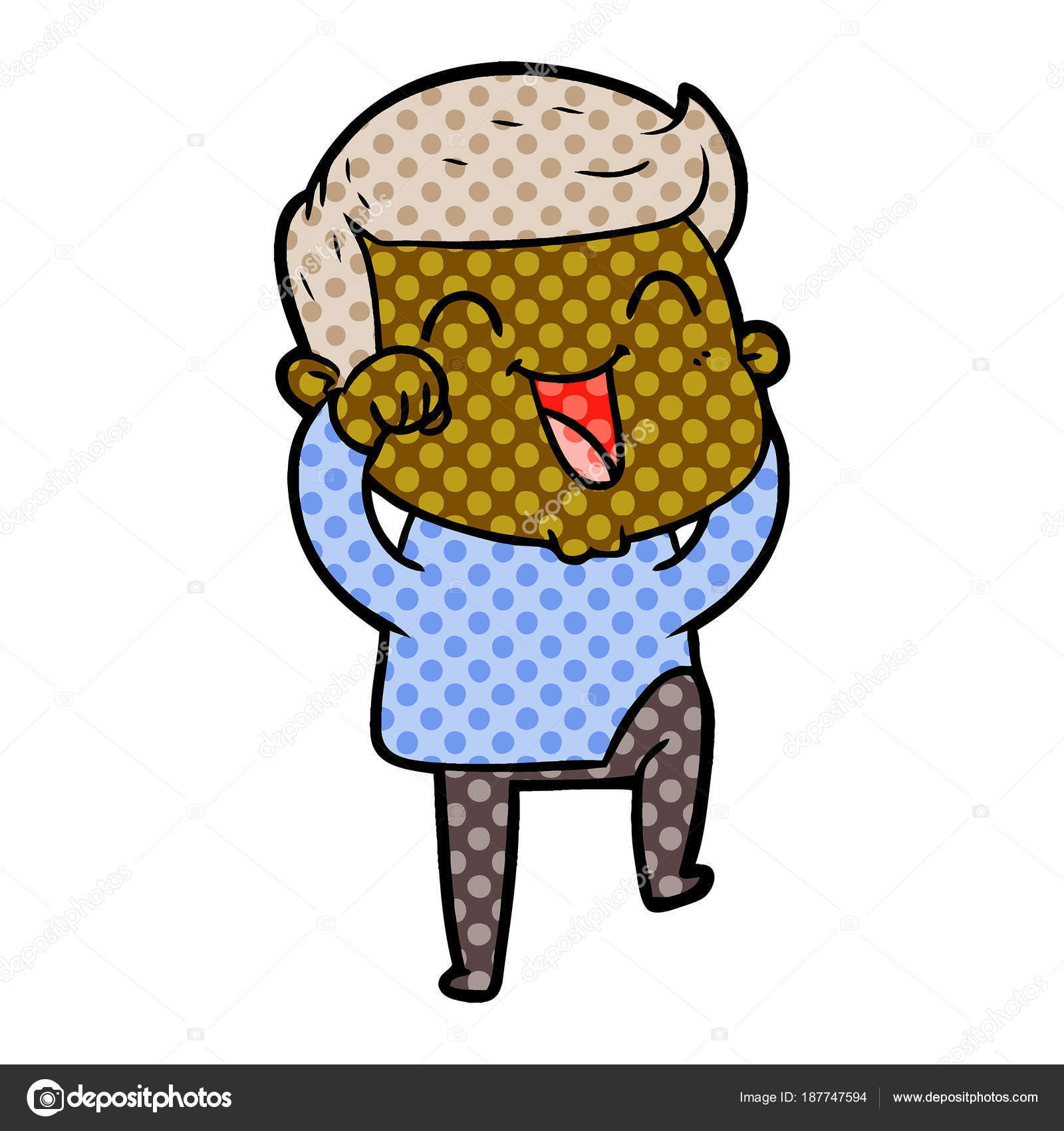 Vector Ilustración Dibujos Animados Hombre Riendo Vector de stock ...