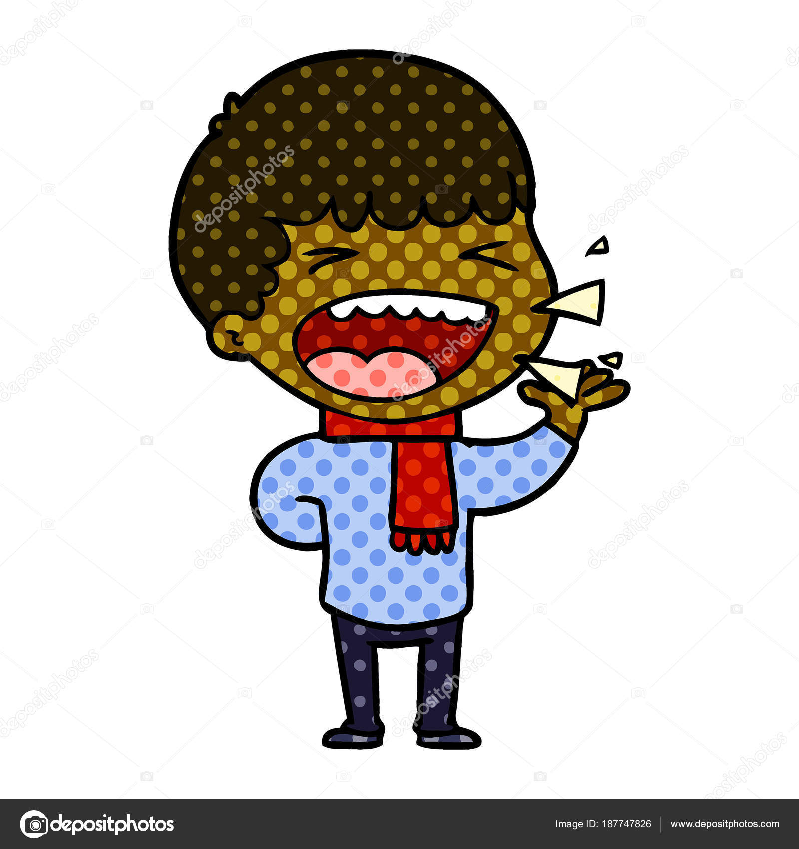 Vector Ilustración Dibujos Animados Riendo Hombre Vector de stock ...