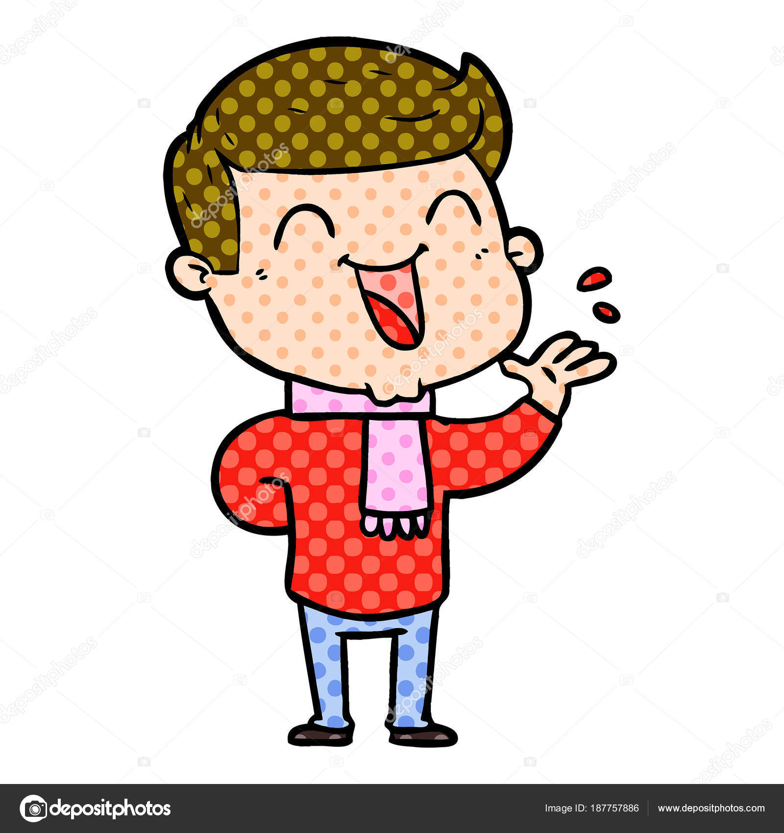 Vector Ilustración Dibujos Animados Hombre Riendo Vector de stock ...