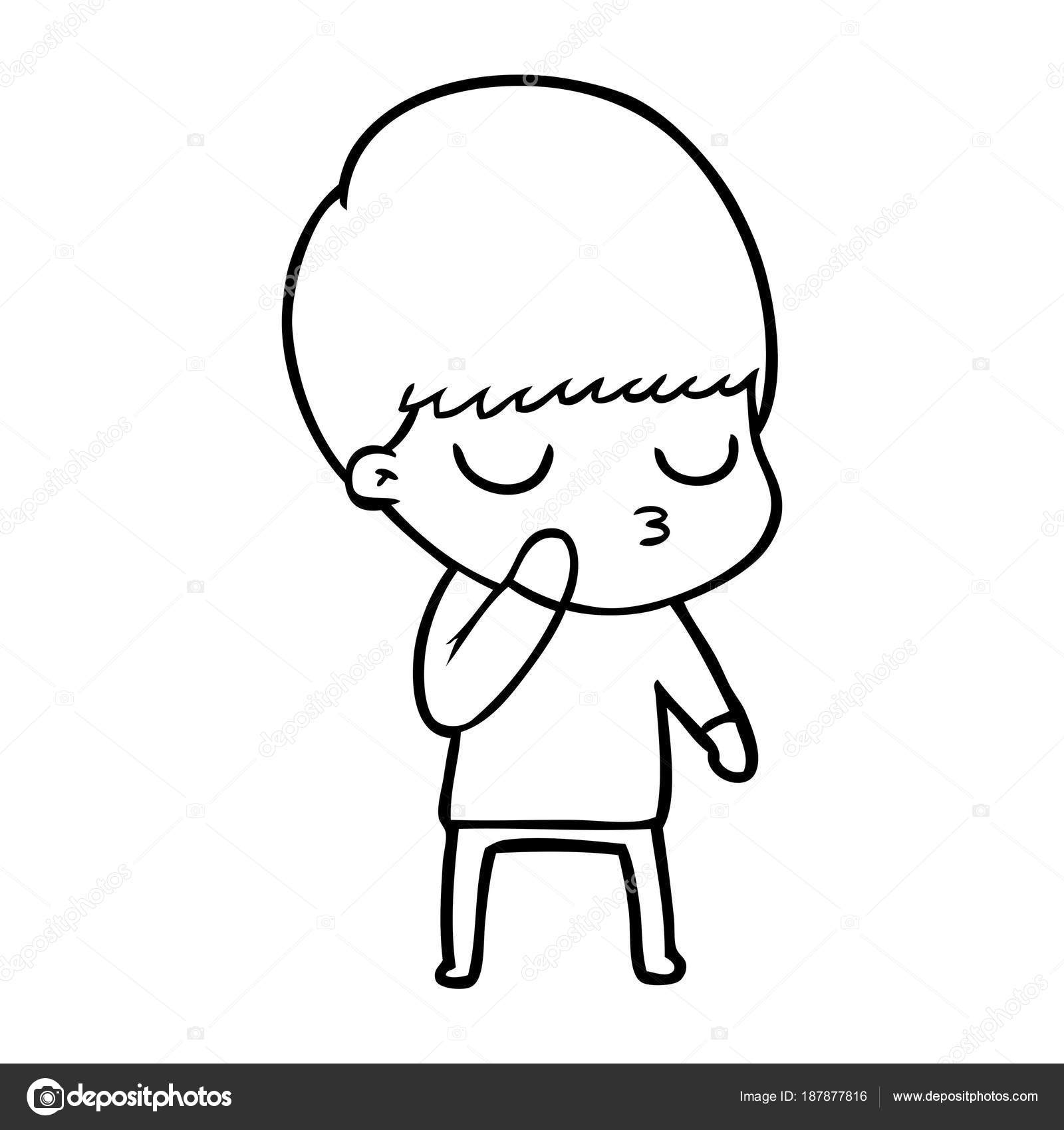 Vector Illustration Cartoon Calm Boy Stock Vector by ©lineartestpilot ...