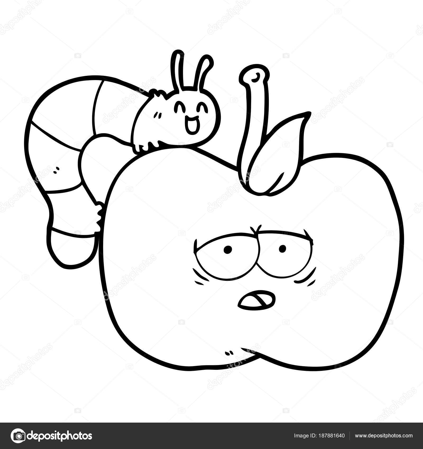 Cartoon Apple Bug Stock Vector by ©lineartestpilot 187881640
