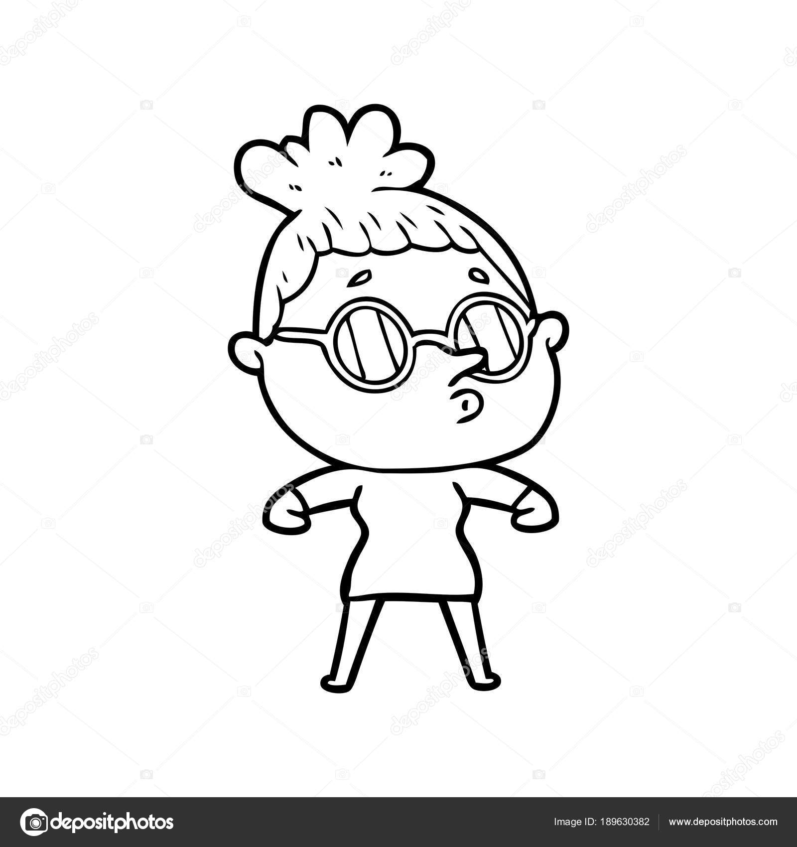 Cartoon Woman Wearing Glasses Stock Vector By ©lineartestpilot 189630382