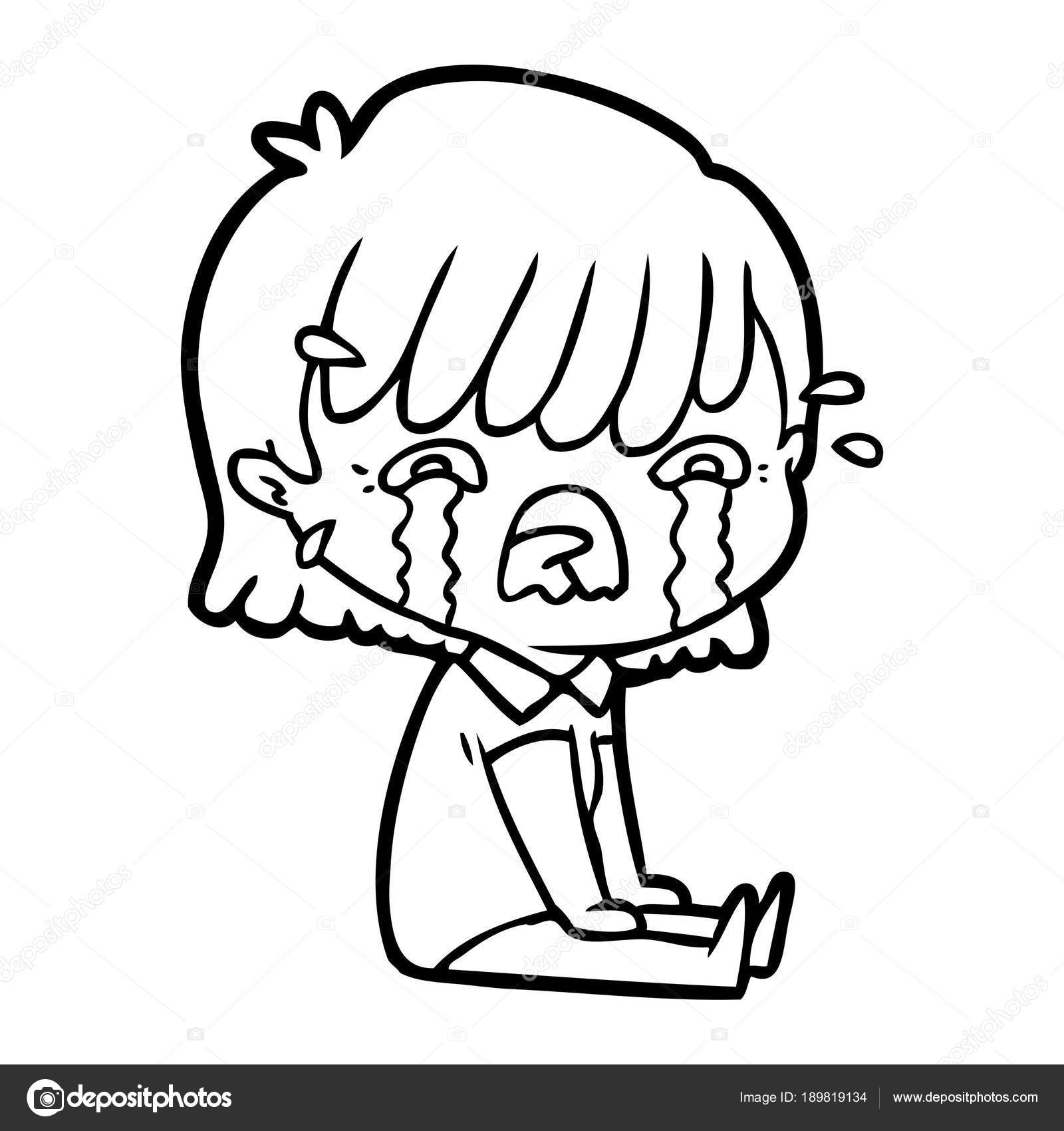 Girl Crying Cartoon Drawing