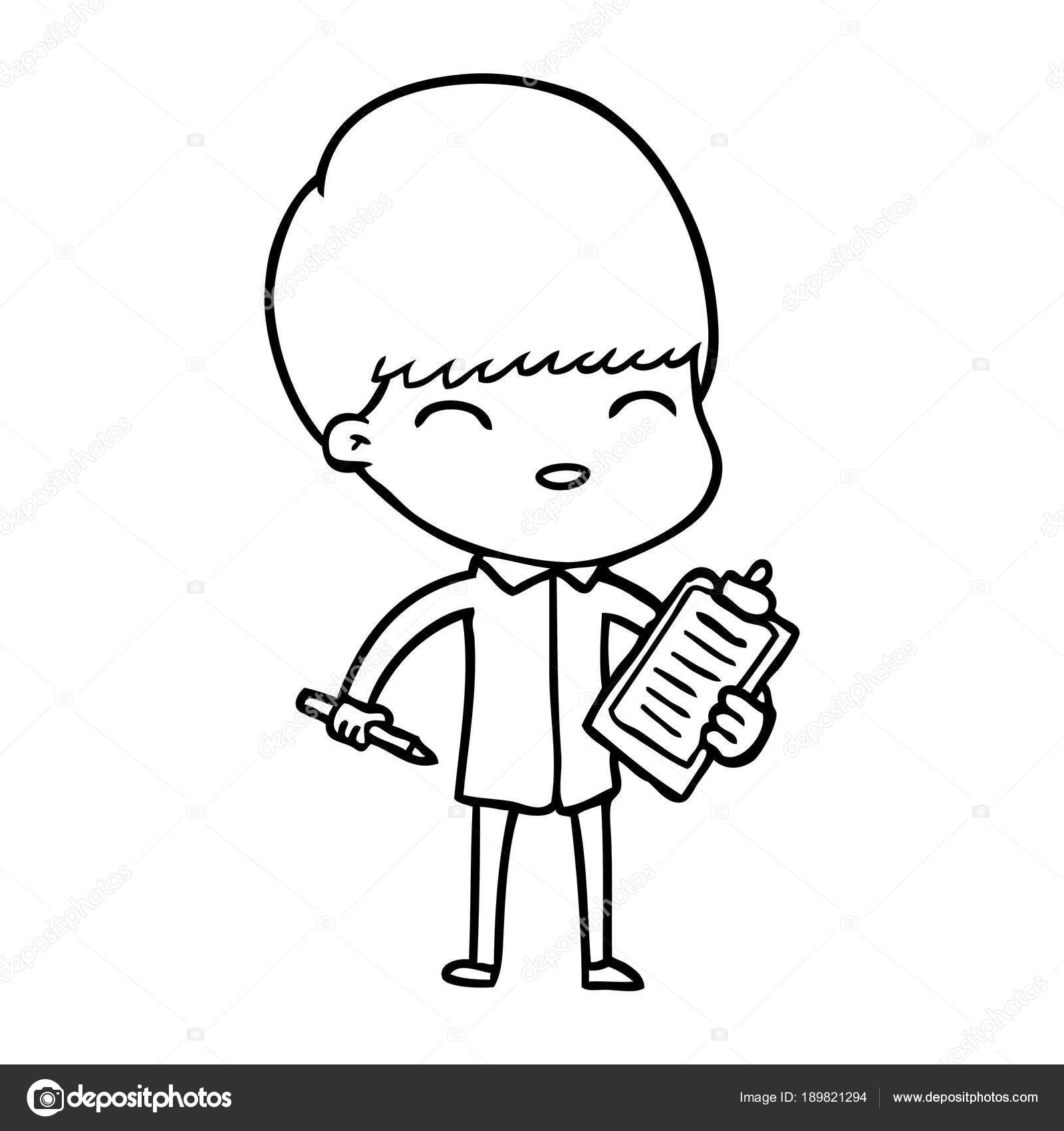 Karikaturist Macht Sich Notizen Stock-Vektorgrafik von ©lineartestpilot ...