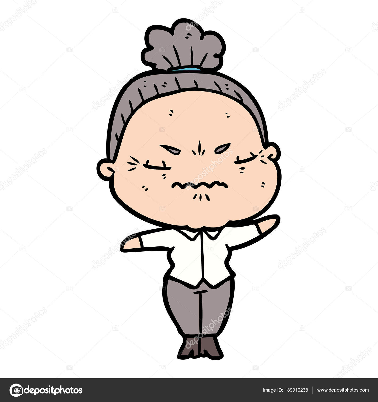 Angry Old Woman Cartoon
