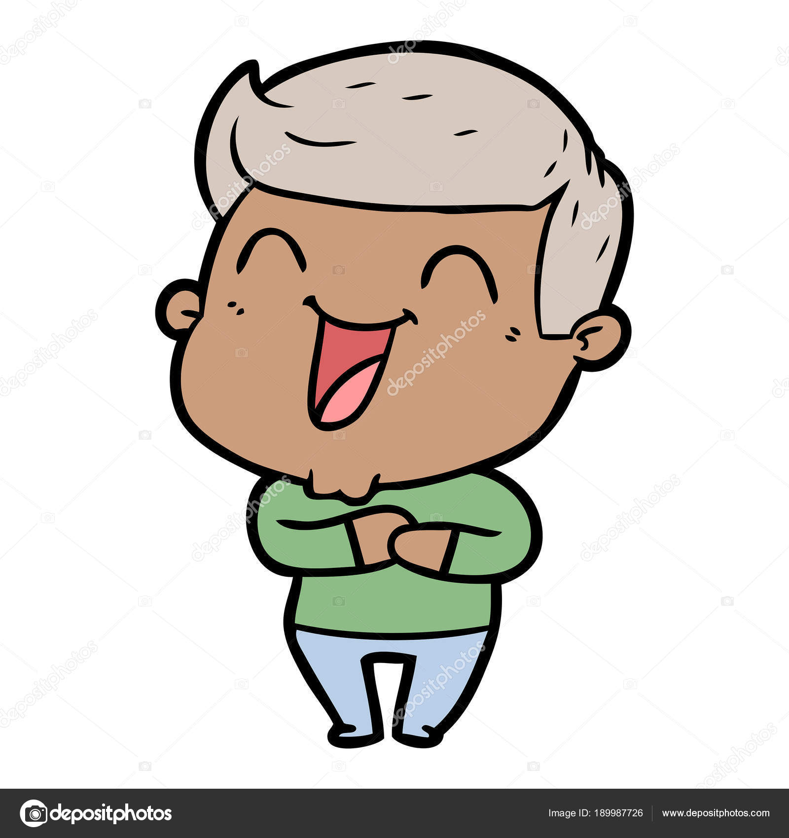 Vector Ilustración Dibujos Animados Hombre Riendo Vector de stock ...