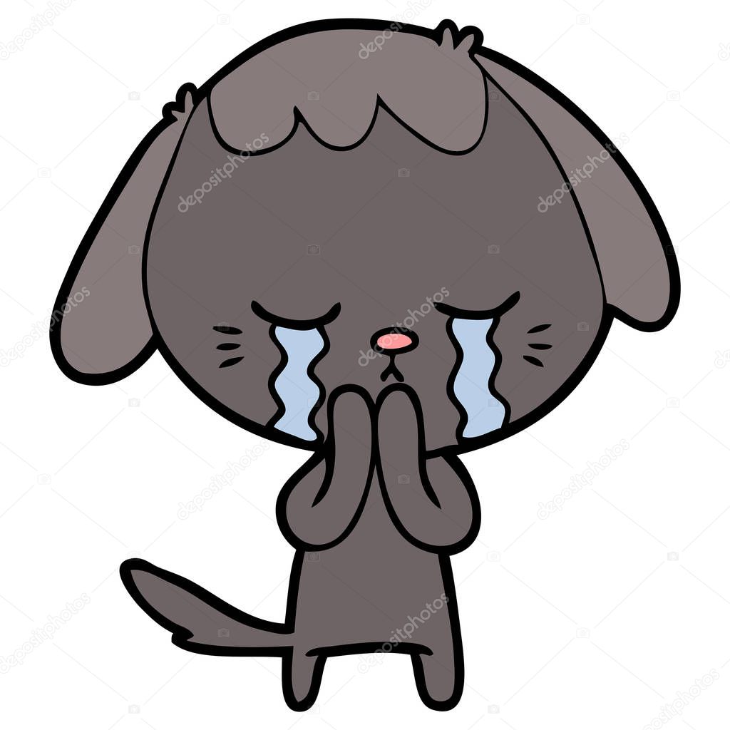 Vector Ilustración Dibujos Animados Llorando Perro Vector de stock por ...