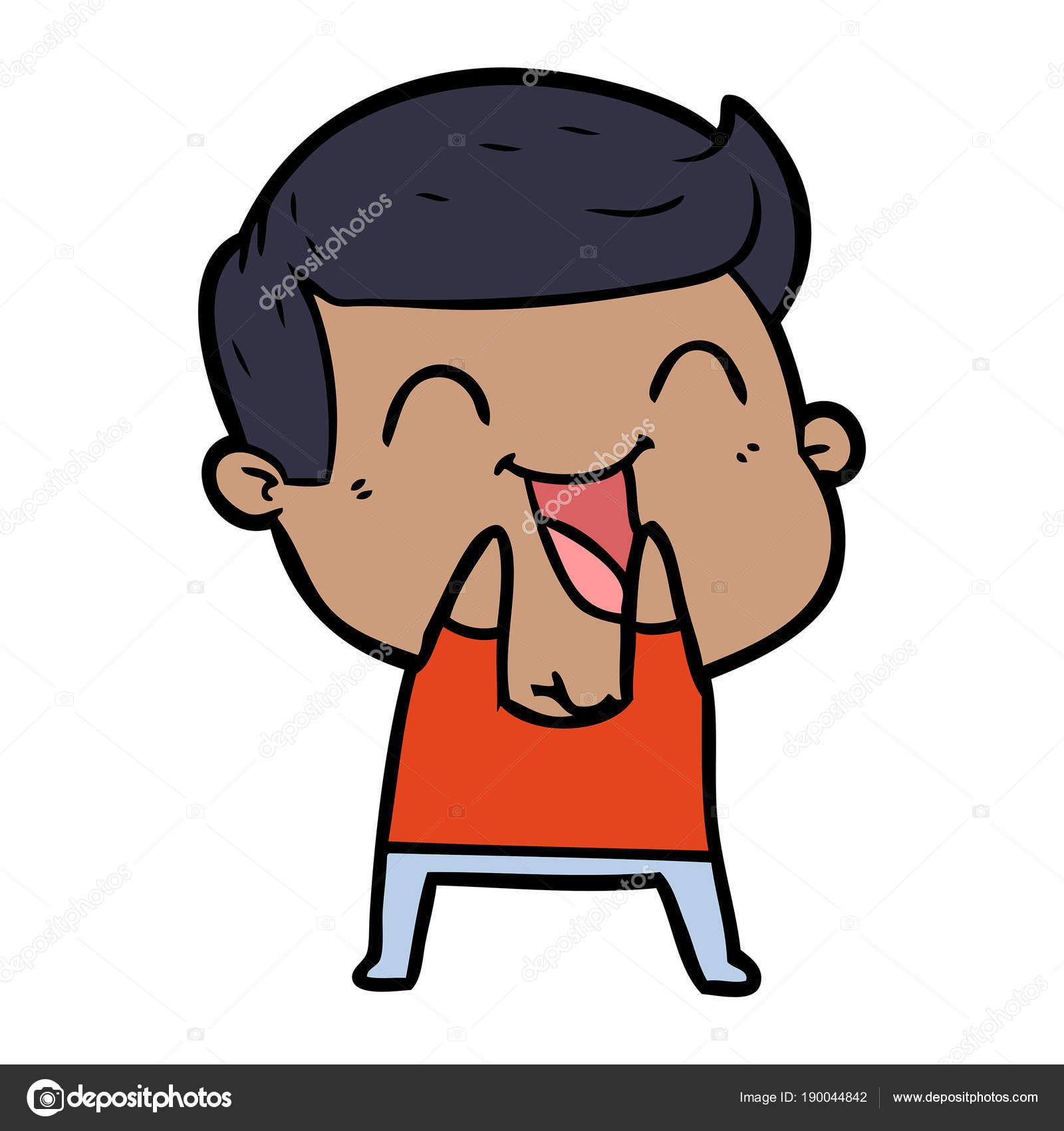 Vector Ilustración Dibujos Animados Hombre Riendo Vector de stock por ...