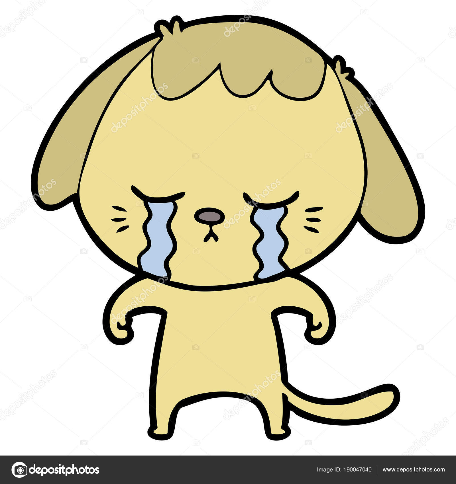 Vector Ilustración Dibujos Animados Llorando Perro Vector de stock ...