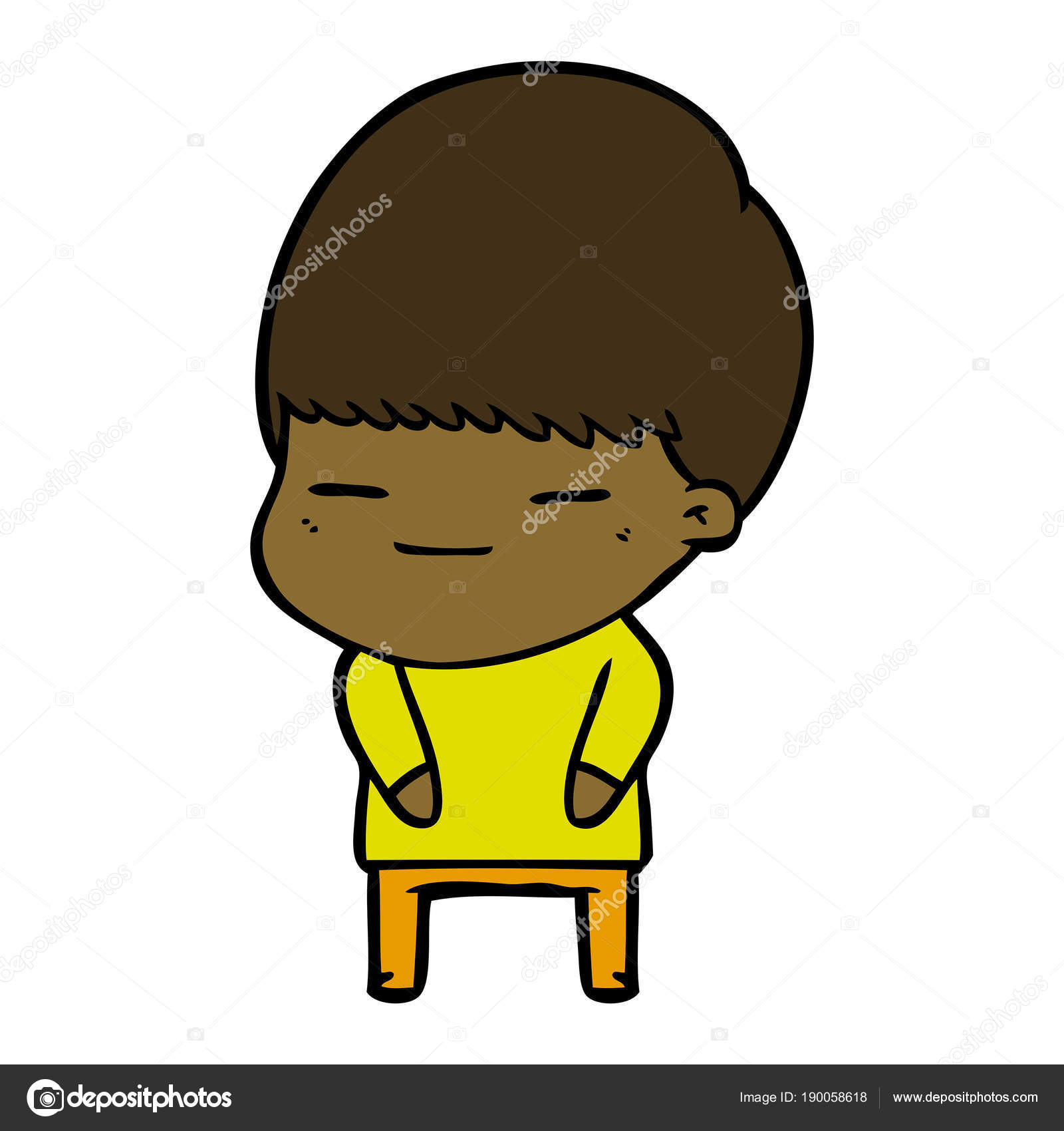 Vector Ilustración Dibujos Animados Engreído Chico vector, gráfico ...