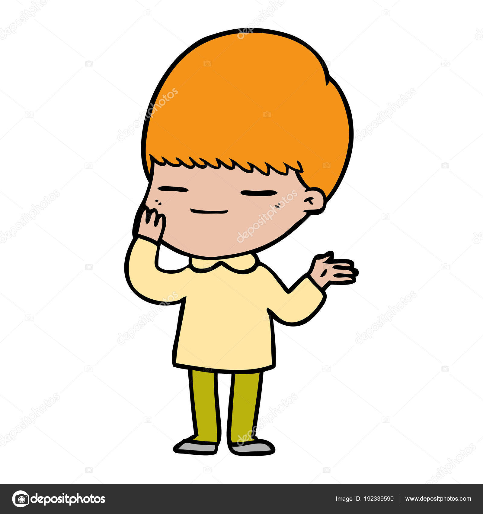 Vector Ilustración Dibujos Animados Engreído Chico vector, gráfico ...