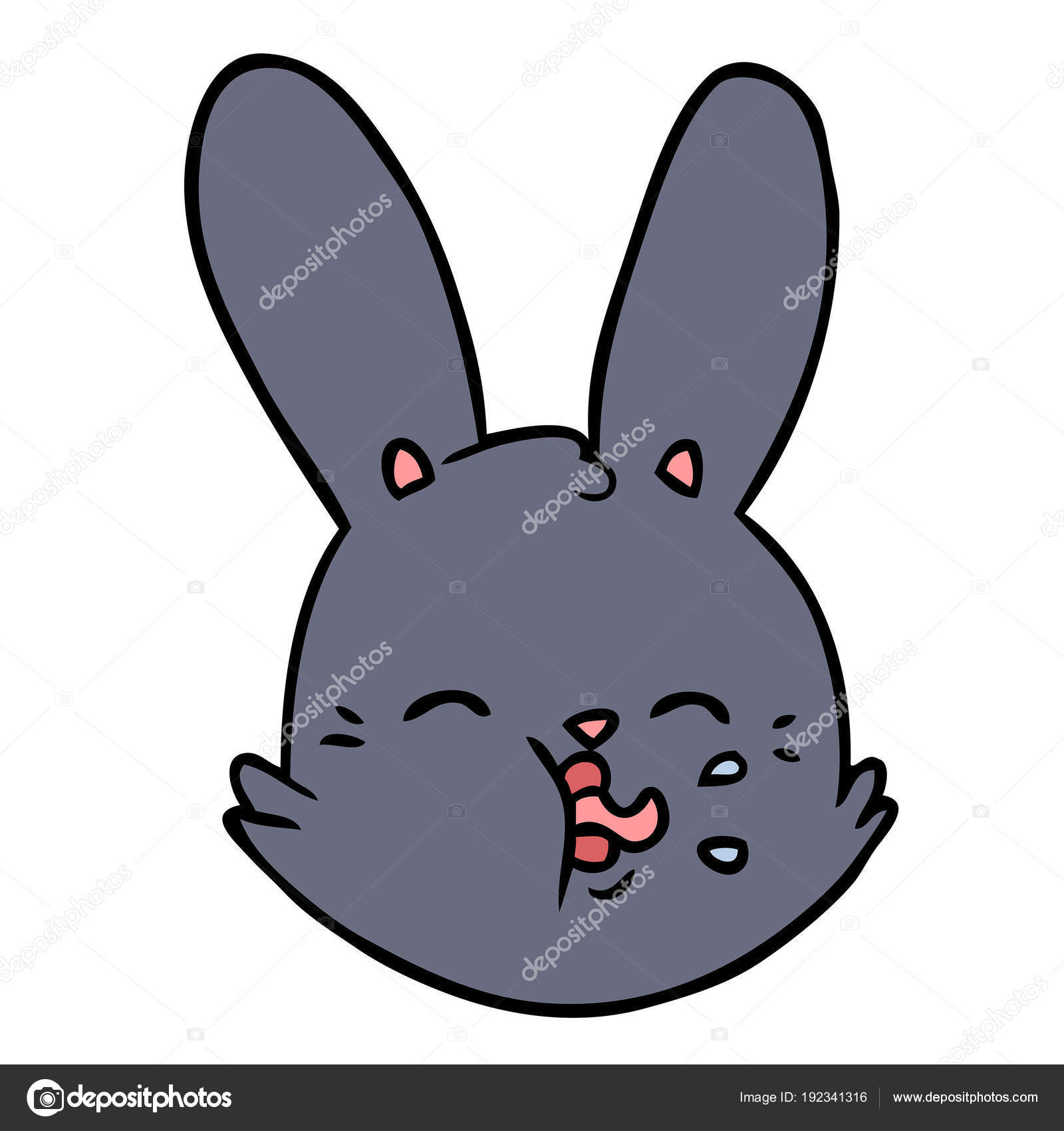 Cartoon Funny Rabbit Face Stock Vector Image by ©lineartestpilot #192341316