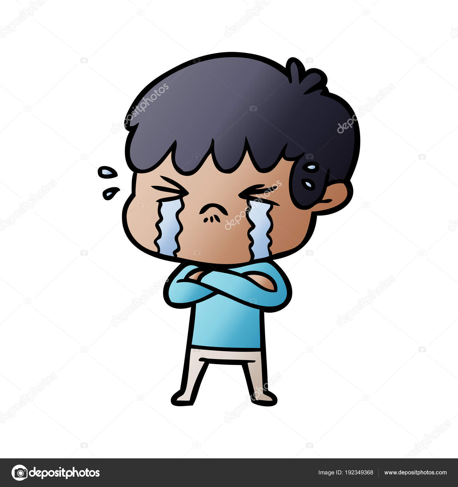 Vektor Ilustrasi Dari Anak Kartun Menangis Vektor Stok oleh ...