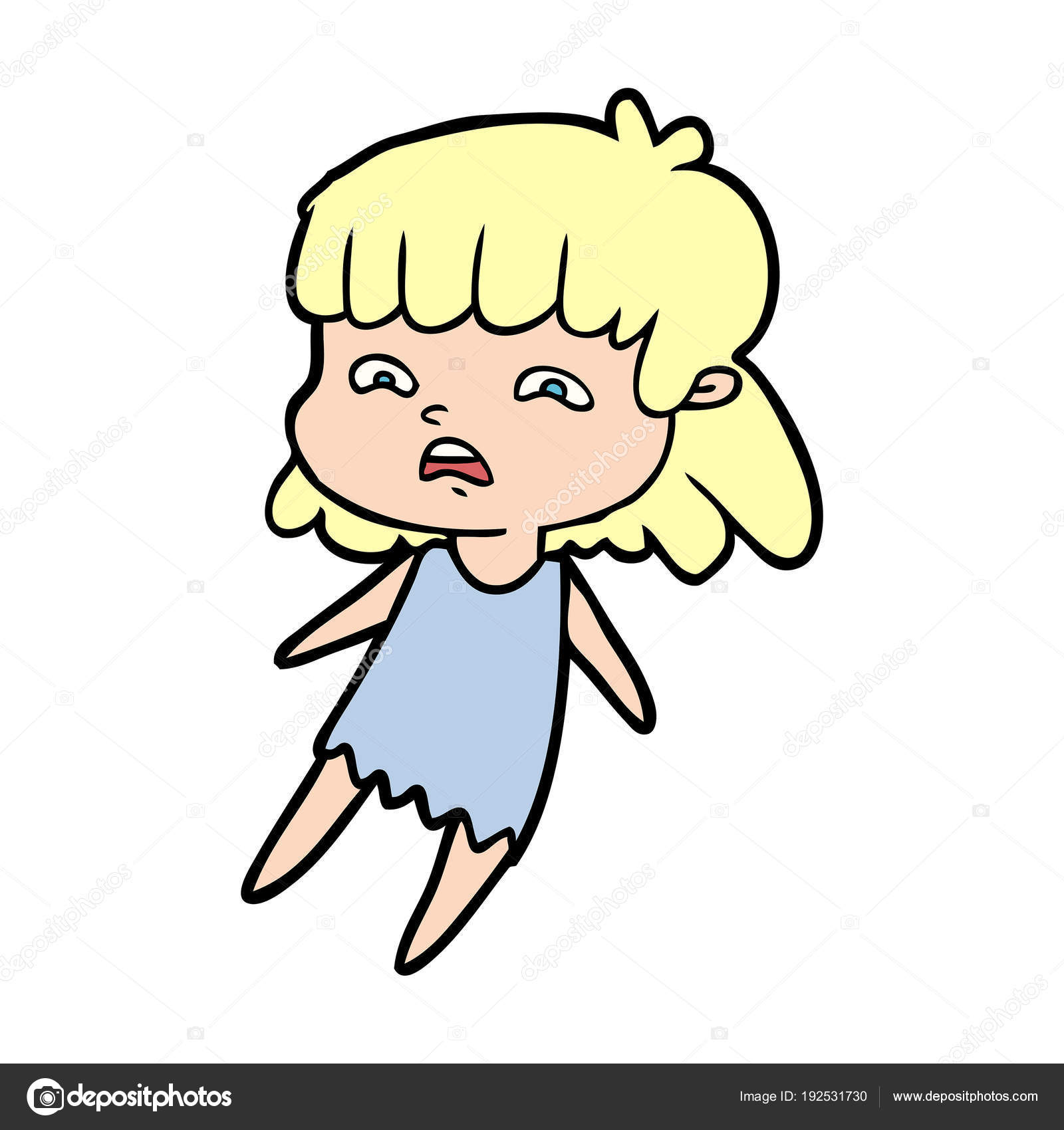 Ilustración Vectorial Dibujos Animados Mujer Preocupada Vector de stock ...