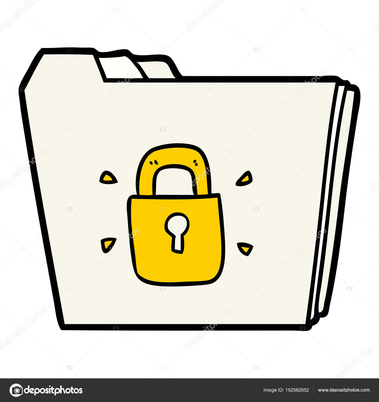Vector Illustration Cartoon Locked Files Stock Vector by ...