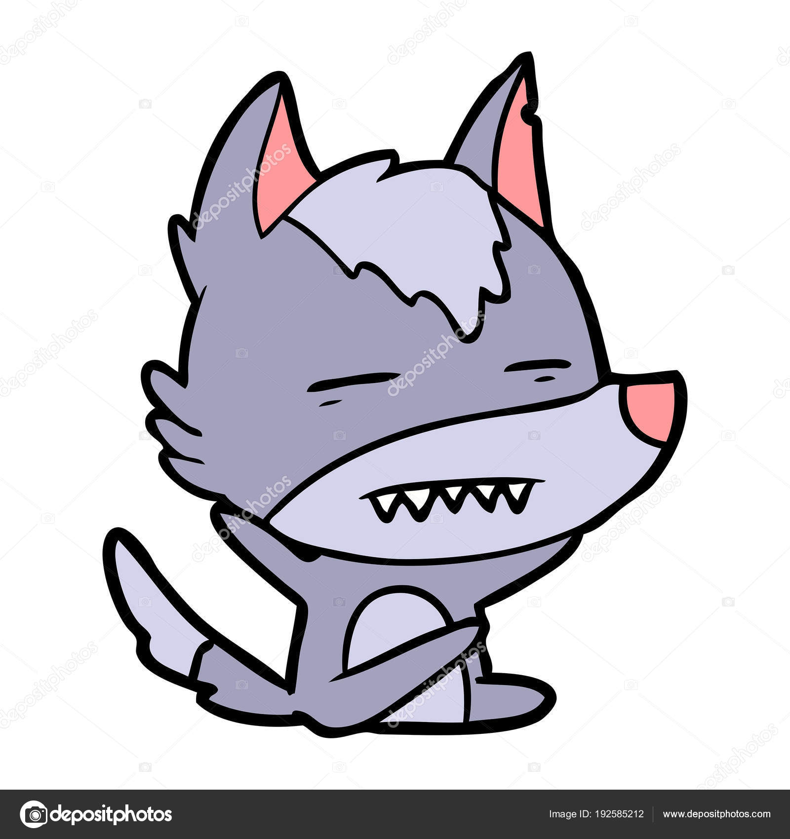 Cartoon Wolf Showing Teeth Stock Vector by ©lineartestpilot 192585212