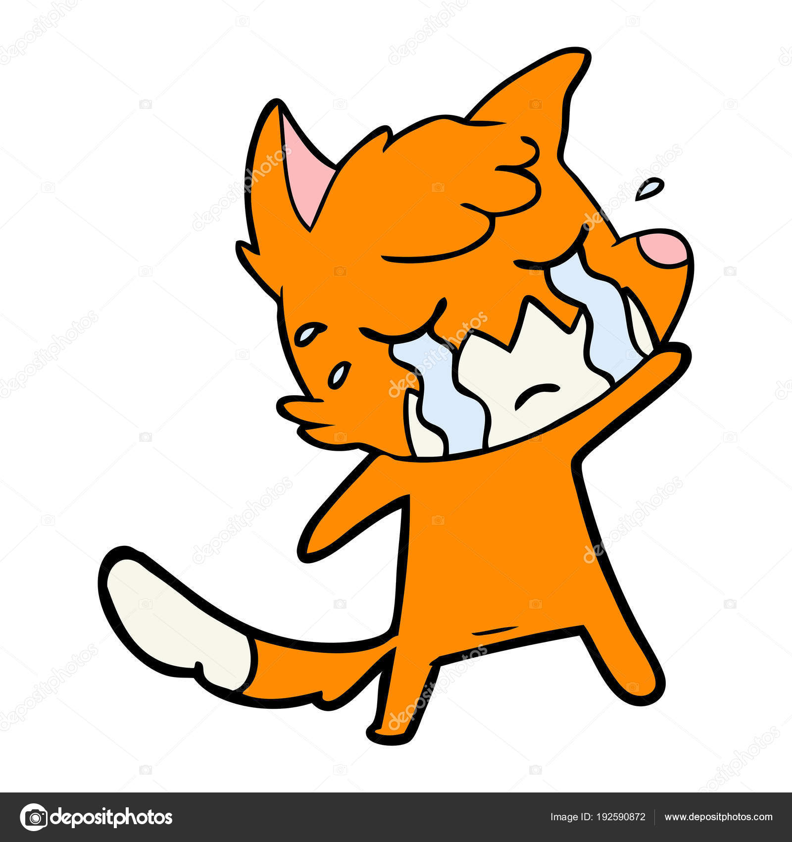 Llorando Agitando Zorro Dibujos Animados Vector de stock #192590872 de ...