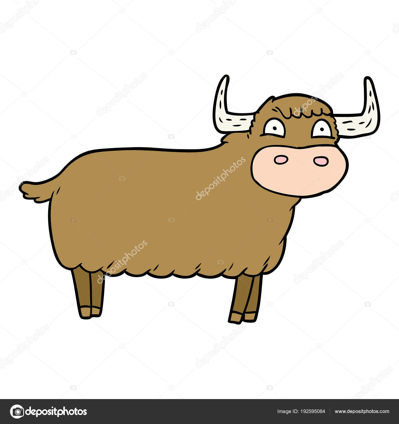 Vektor Ilustrasi Dari Kartun Dataran Tinggi Sapi Vektor Stok oleh ...