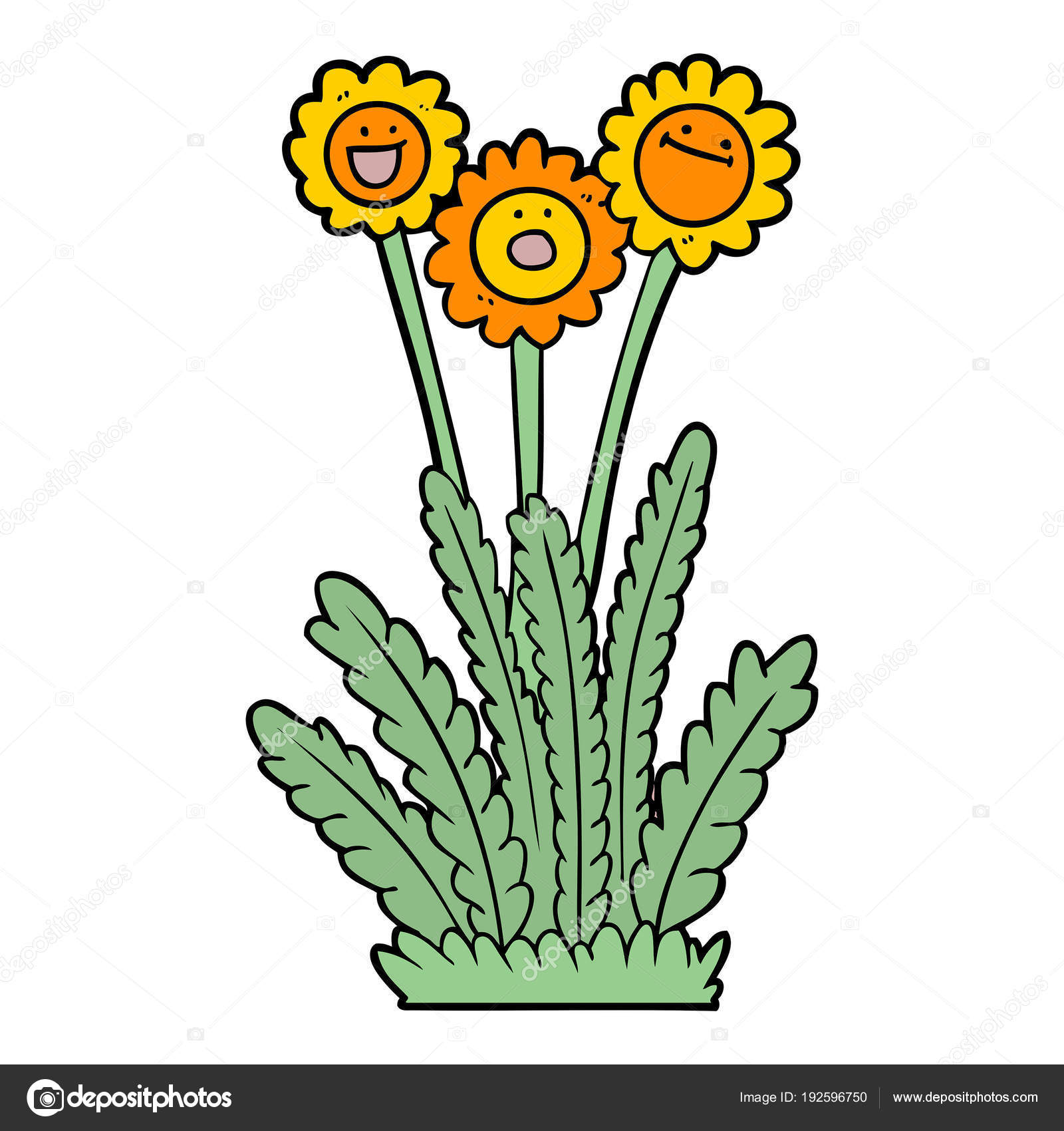 Vector Illustration Cartoon Flowers Stock Vector Image by ...