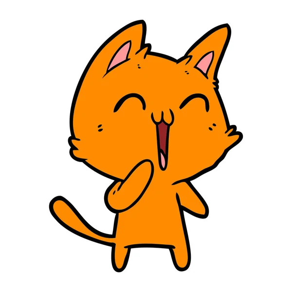 Vector Illustration Cartoon Happy Cat Stock Vector by ©lineartestpilot ...