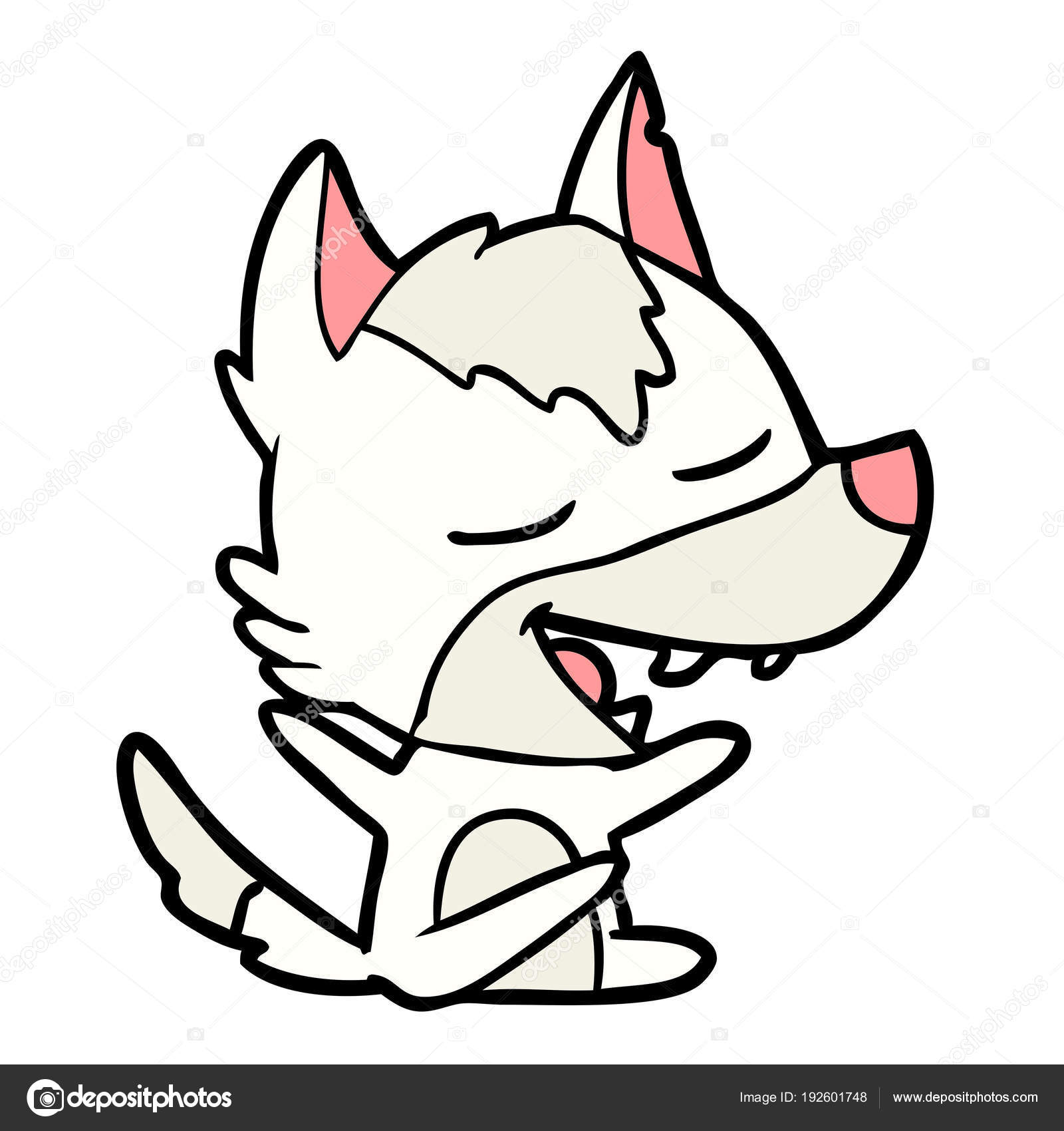 Vector Ilustración Dibujos Animados Lobo Riendo Vector de stock por ...