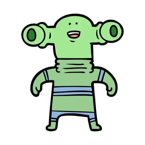 Vector illustration of friendly cartoon alien — Stock Illustration Vector illustration of friendly cartoon alien — Stock Illustration