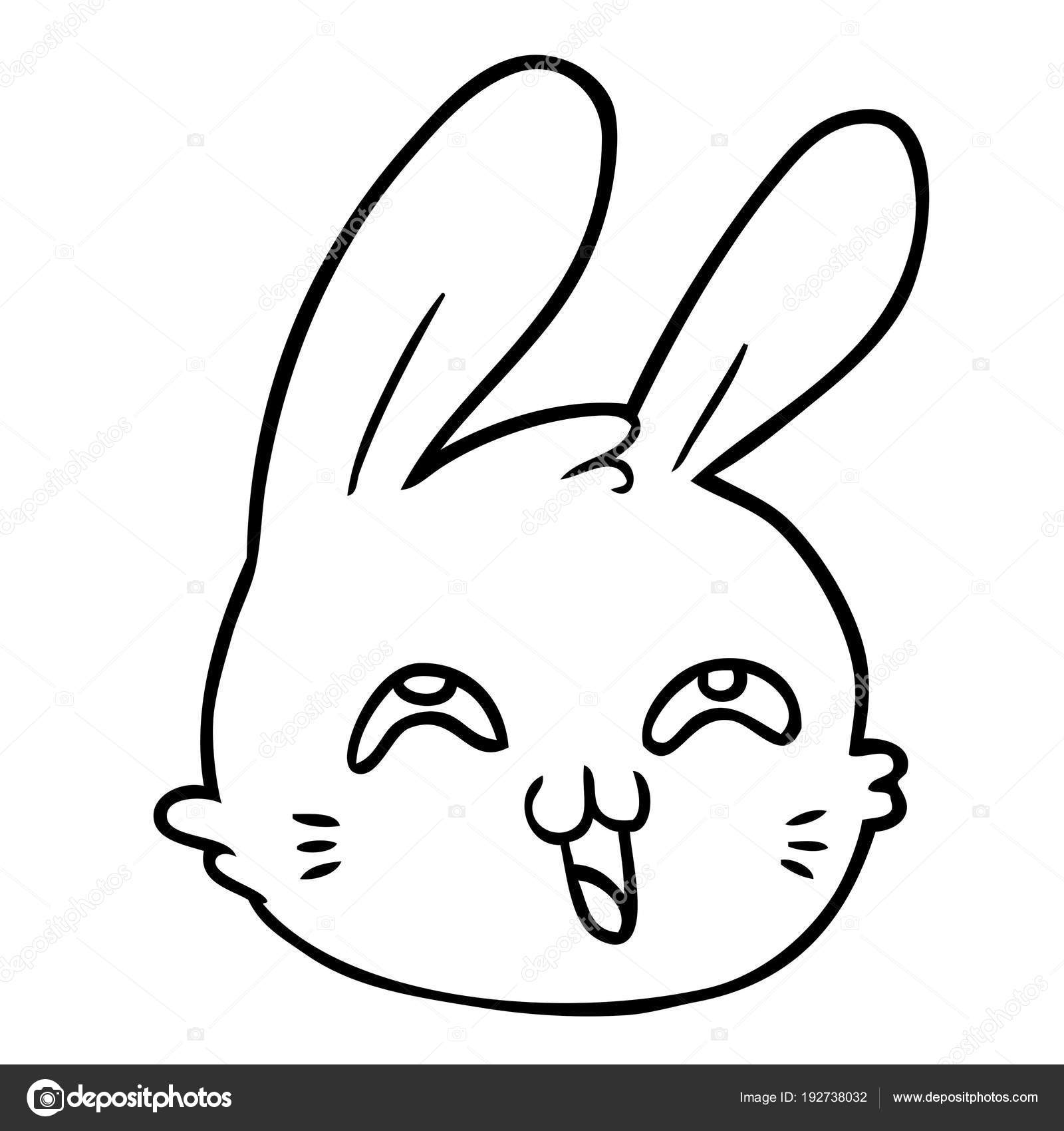 Cartoon Happy Rabbit Face Stock Vector Image by ©lineartestpilot #192738032
