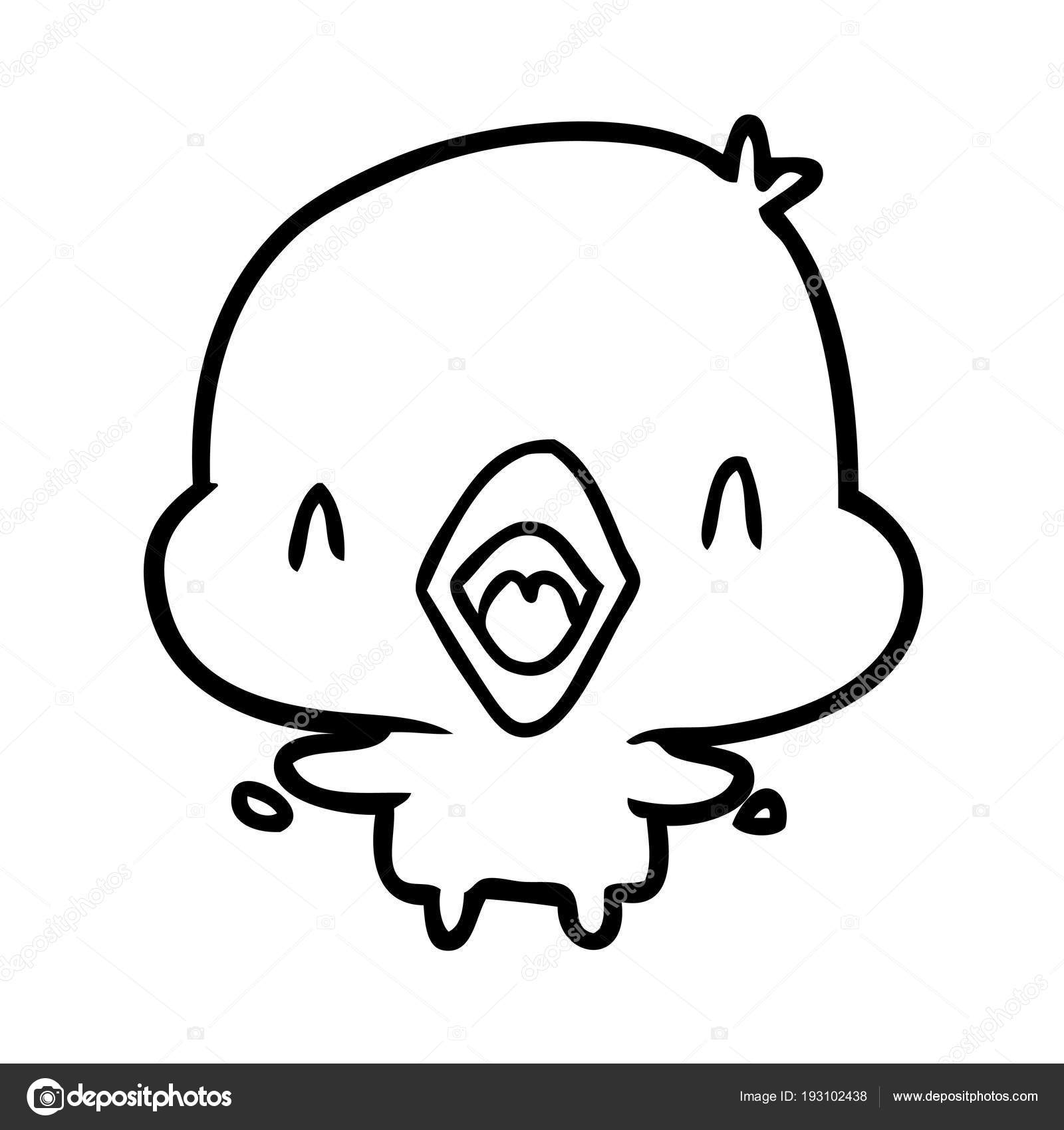 Line Drawing Happy Bird Stock Vector by ©lineartestpilot 193102438