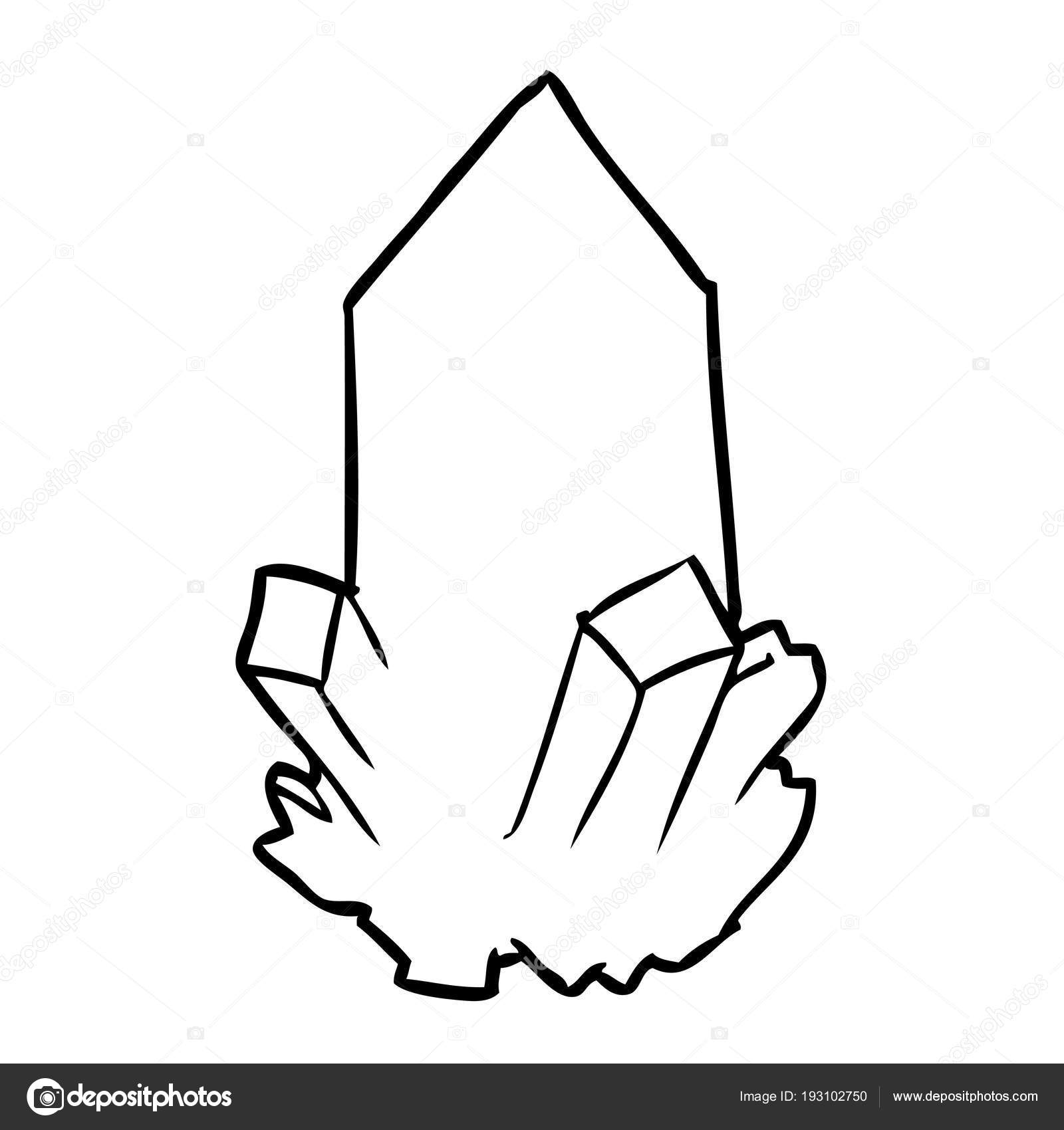 Line Drawing Quartz Crystal Stock Vector by ©lineartestpilot 193102750
