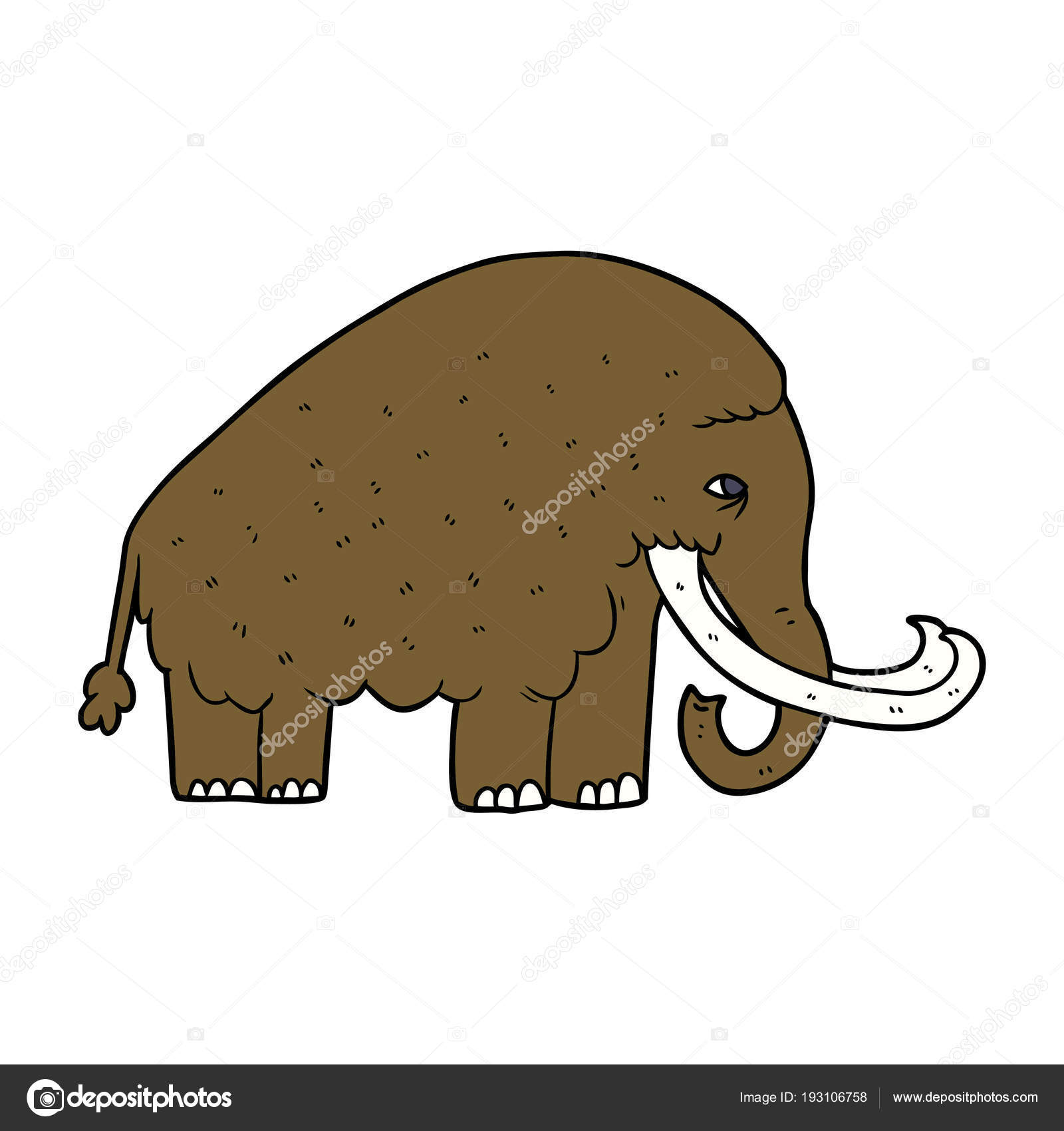 Ilustración Vectorial Mamut Dibujos Animados Vector de stock por ...