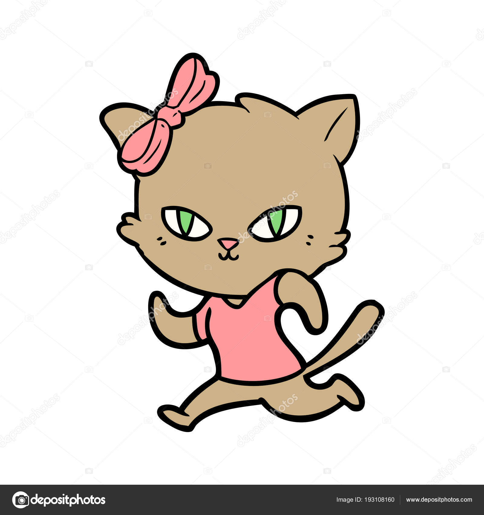 Cute Cartoon Cat Jogging Stock Vector by ©lineartestpilot 193108160