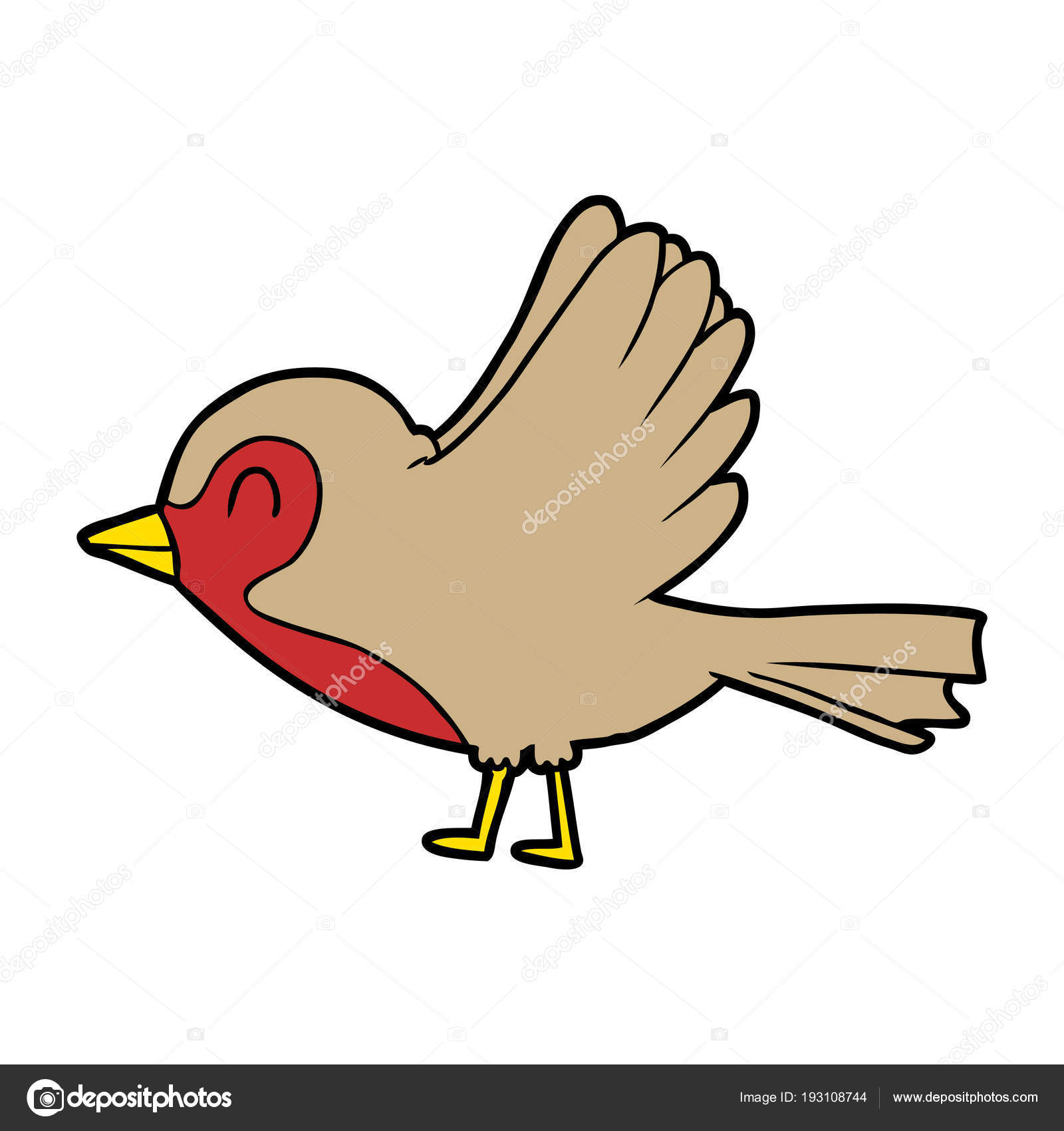 Cartoon Robin Taking Flight Stock Vector by ©lineartestpilot 193108744