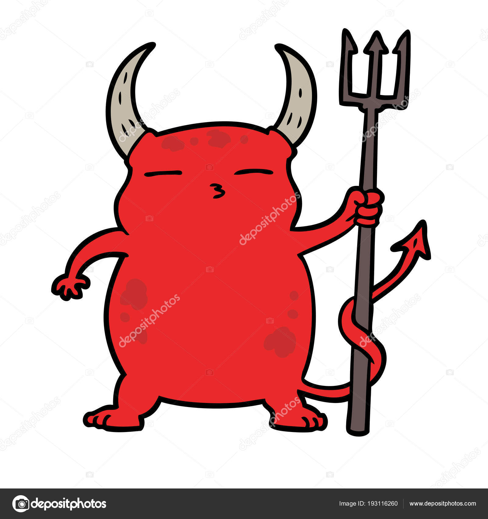 Vector Illustration Cartoon Little Devil Stock Vector Image by ...