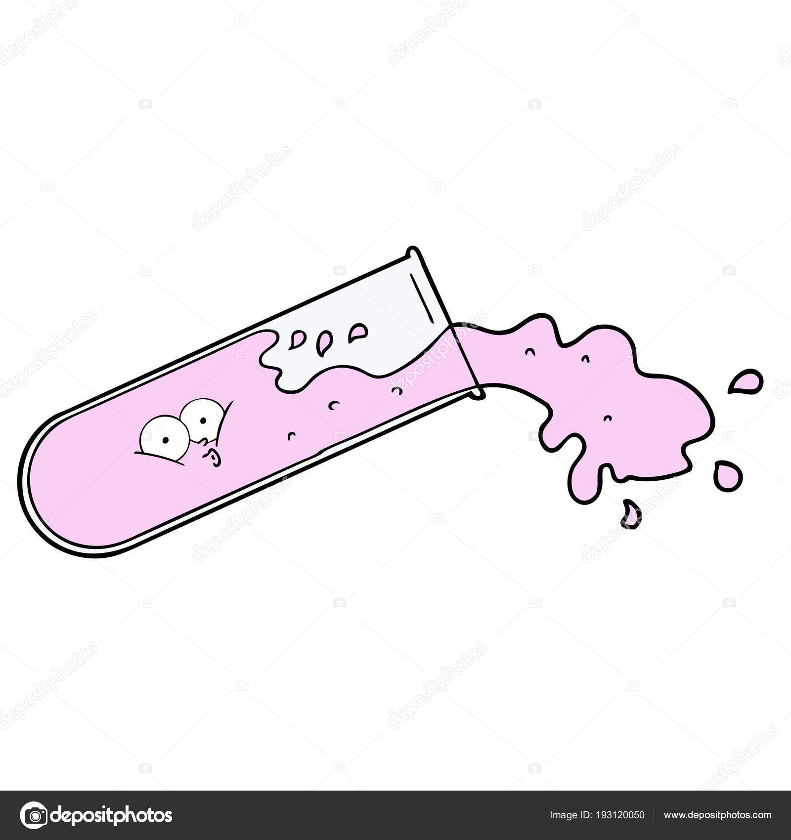 Cartoon Test Tube Spilling Stock Vector by ©lineartestpilot 193120050