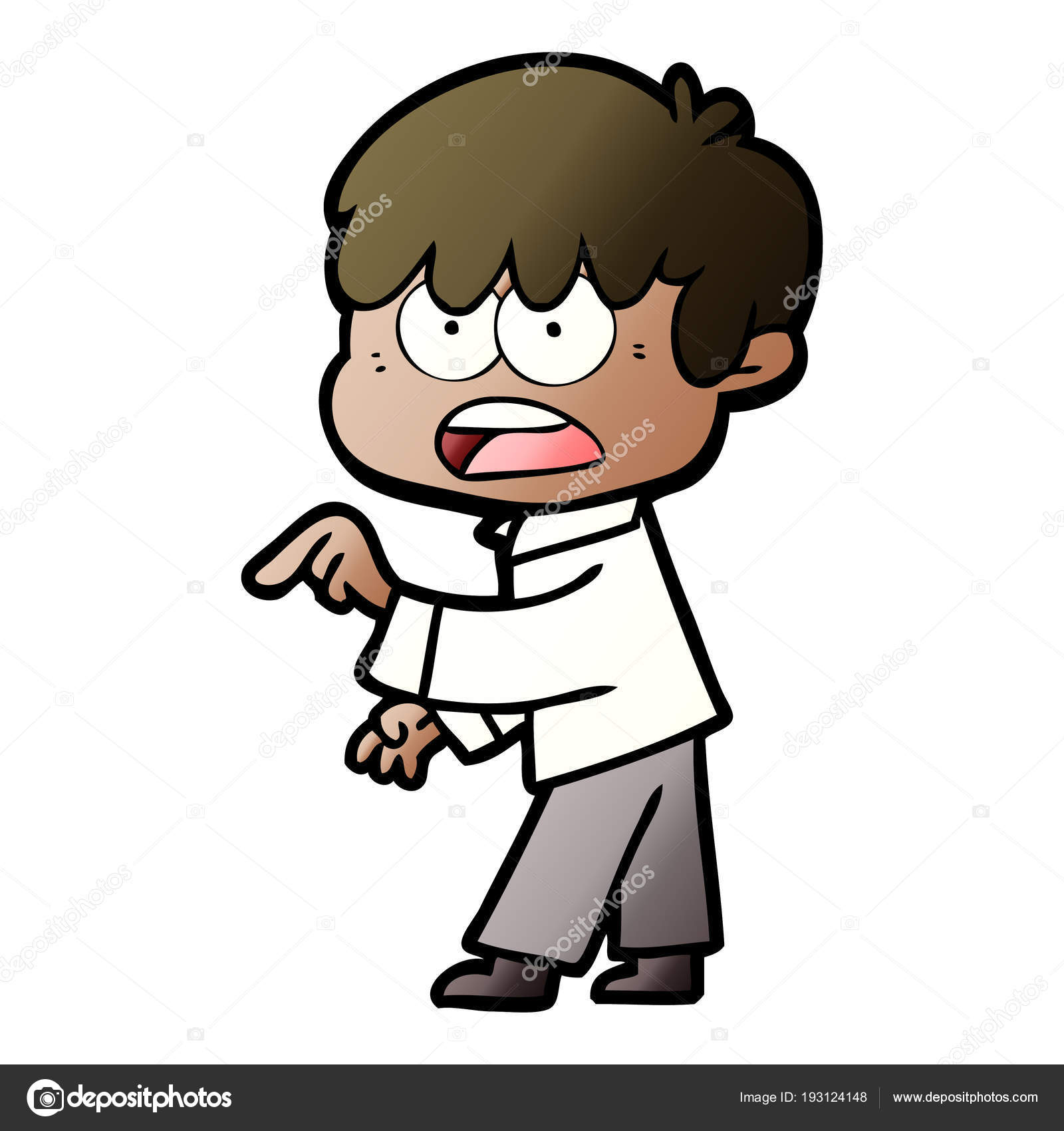 Vektor Illustration Des Besorgten Cartoon Jungen Stock-Vektorbild von ...