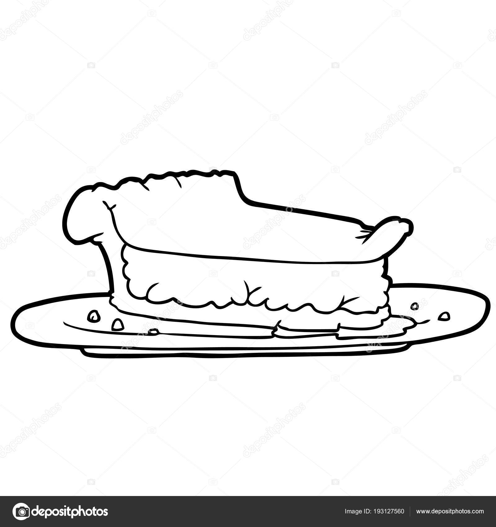 Line Drawing Meat Pie Stock Vector by ©lineartestpilot 193127560