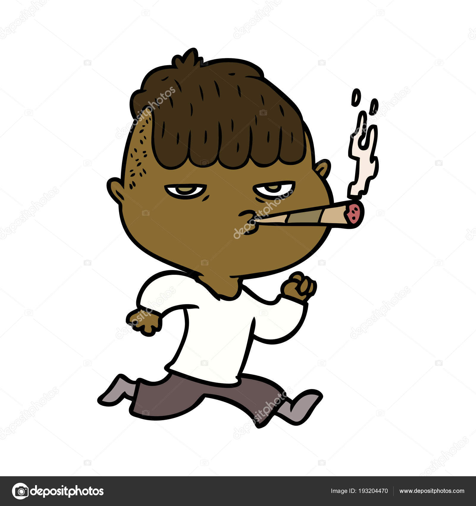 Cartoon Guy Smoking Weed