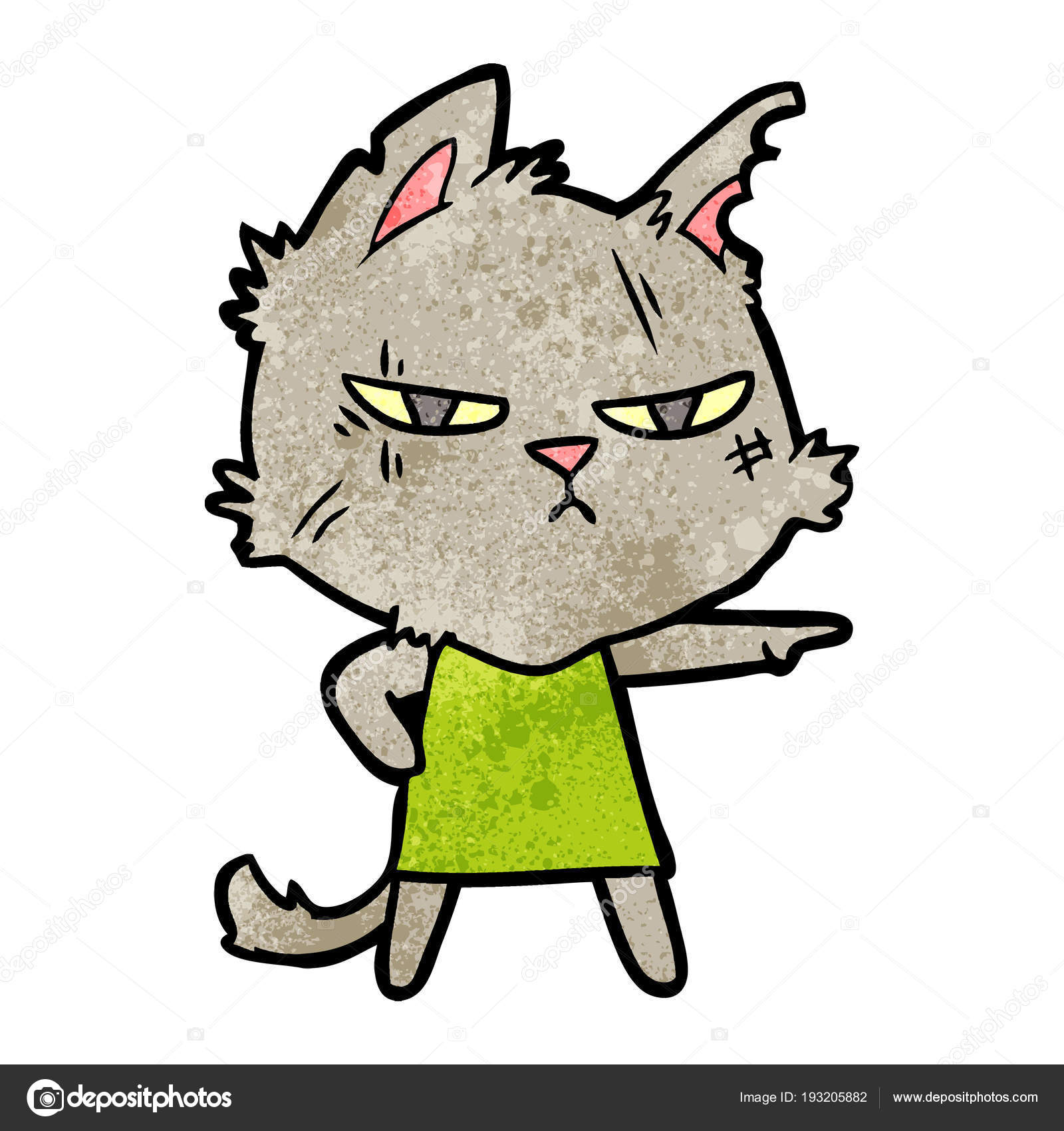 Cartoon Cat Pointing