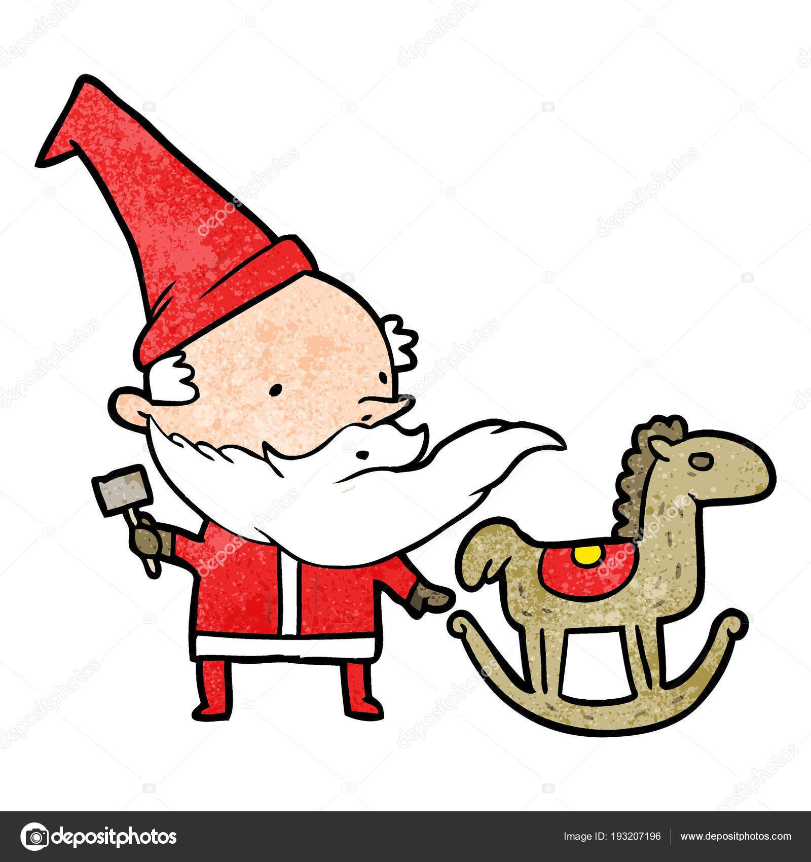 Cartoon Santa Elf Making Rocking Horse Stock Vector by ©lineartestpilot ...