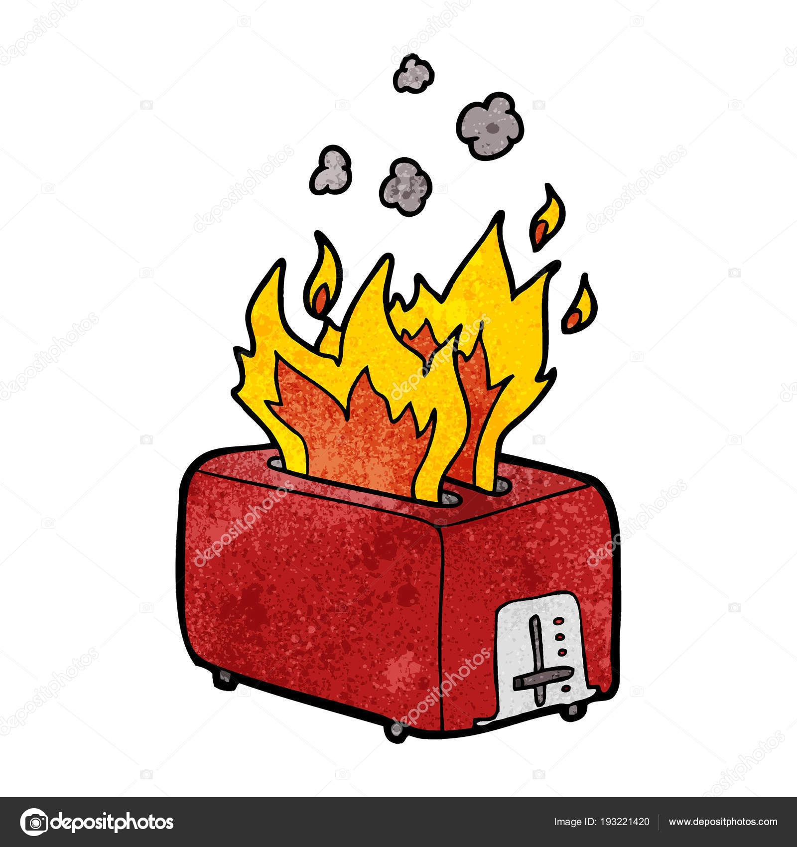 Vector Illustration Cartoon Burning Toaster Stock Vector Image by ...