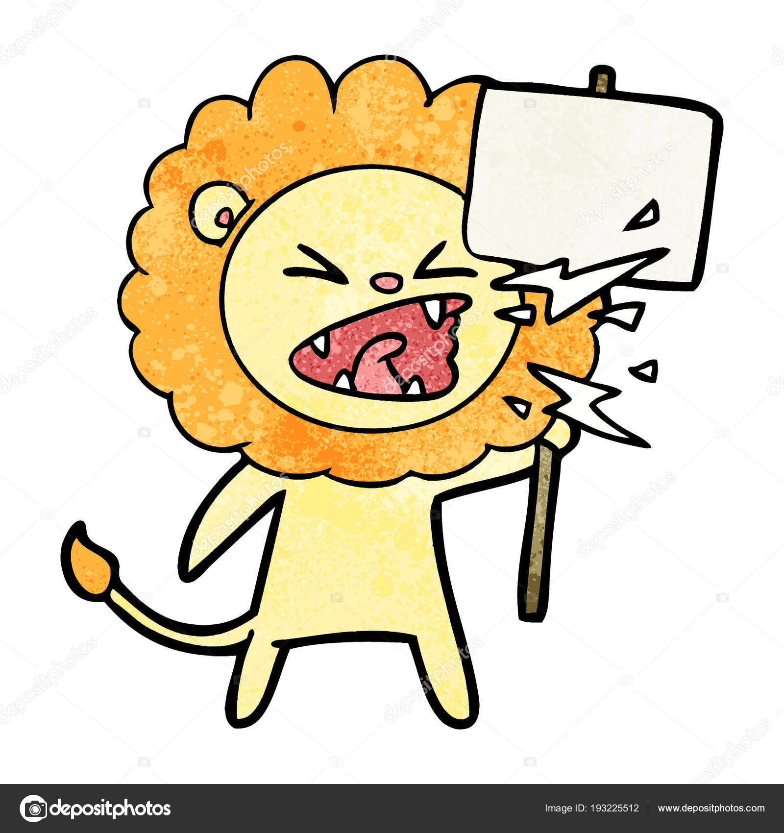 Cartoon Roaring Lion Protester Stock Vector By ©lineartestpilot 193225512