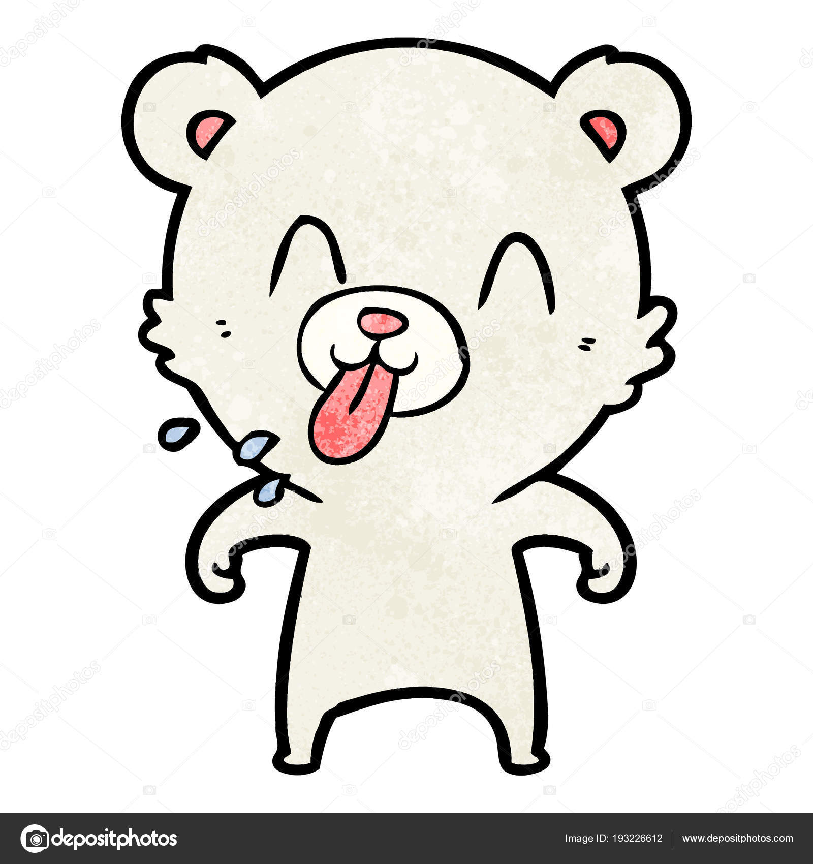 Grosero Dibujos Animados Oso Polar Sobresaliendo Lengua Vector de stock ...