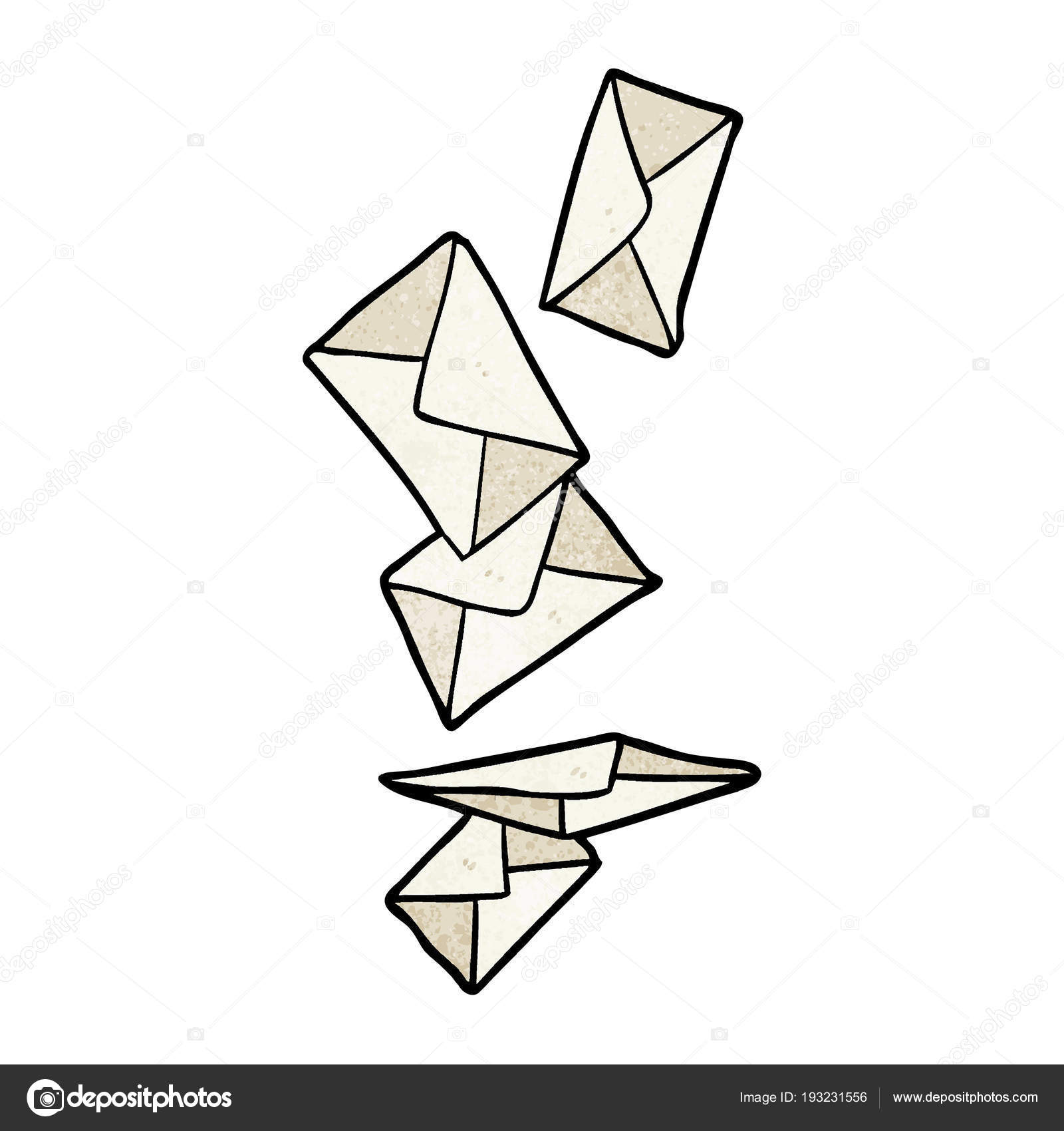 Vector Illustration Cartoon Envelopes Falling Stock Vector by ...