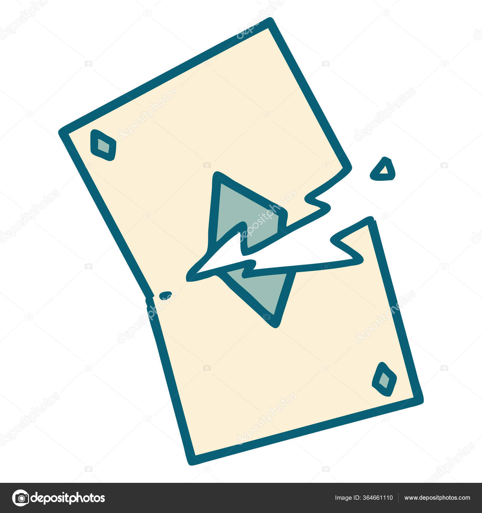 Iconic Tattoo Style Image Torn Card Stock Vector by ©lineartestpilot ...